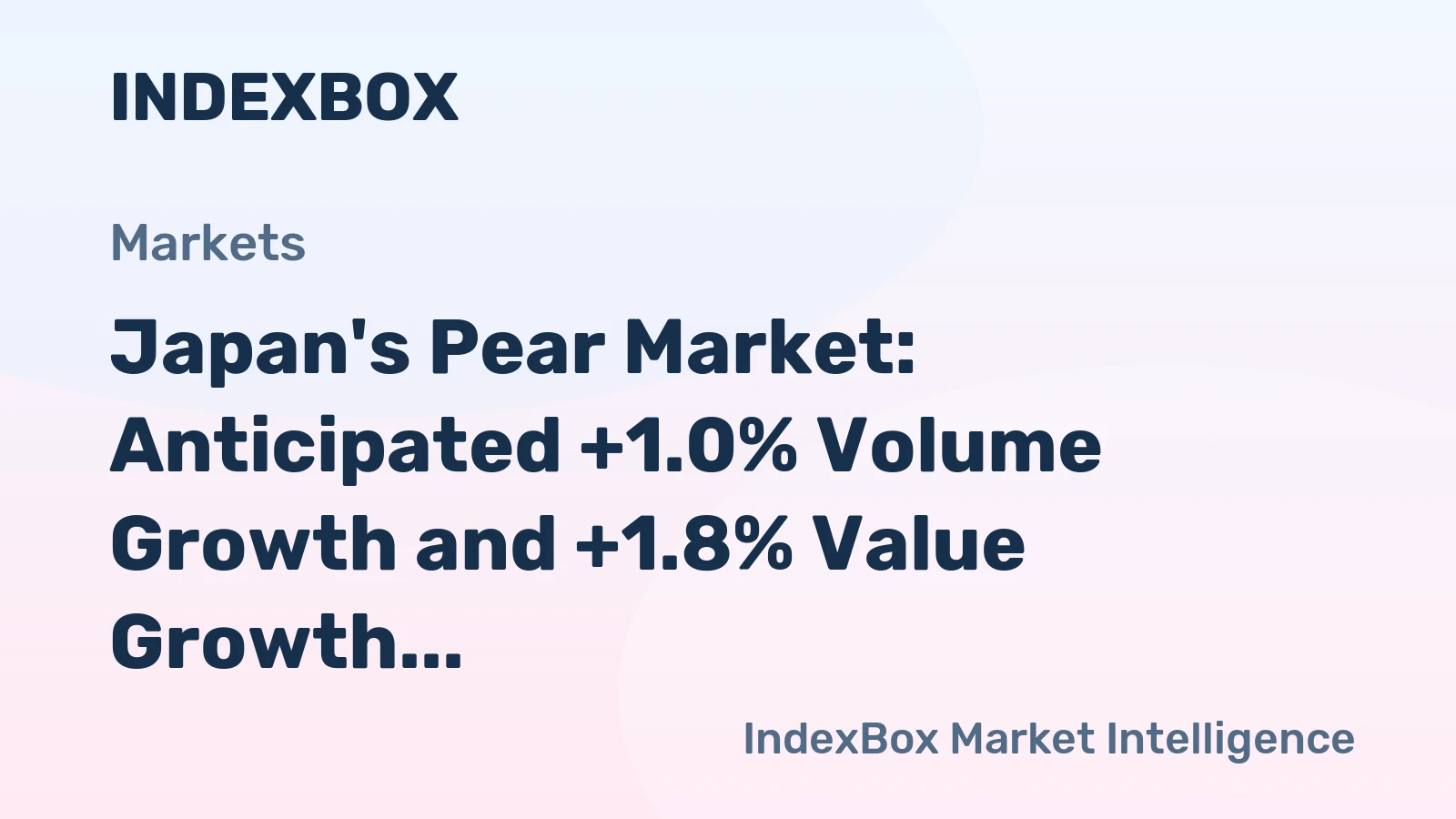 Japan's Pear Market: Anticipated +1.0% Volume Growth and +1.8% Value Growth by 2035