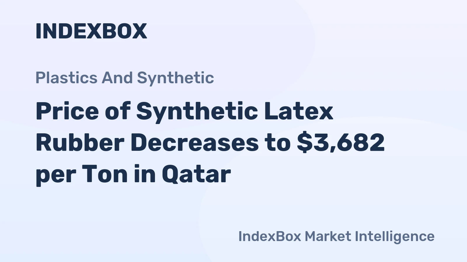 Price of Synthetic Latex Rubber Decreases to $3,682 per Ton in Qatar