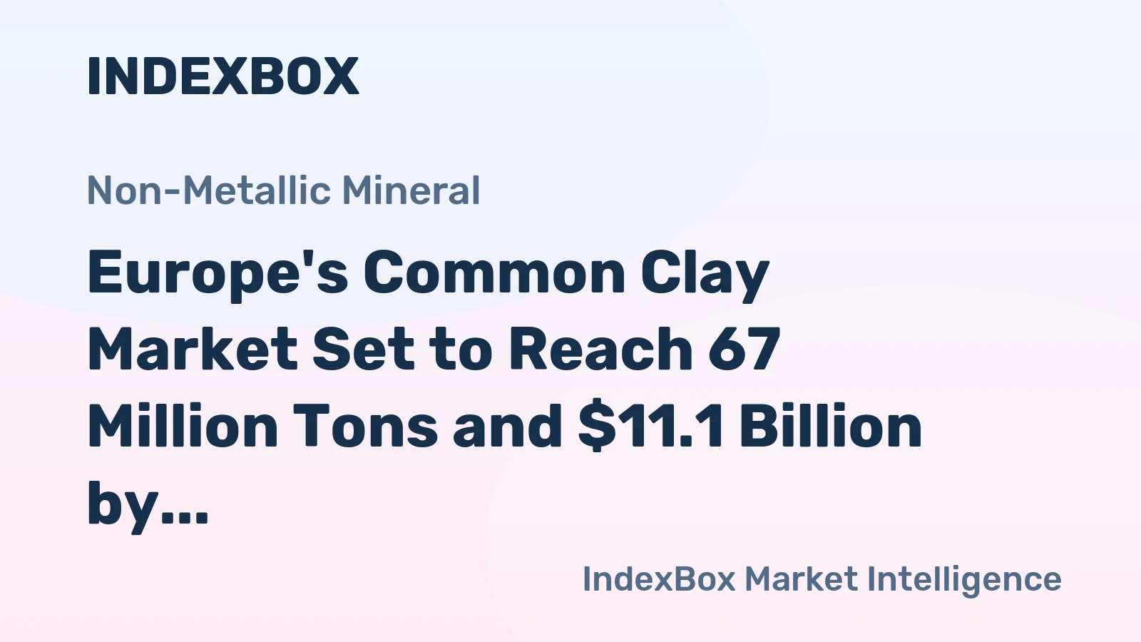 Europe's Common Clay Market Set to Reach 67 Million Tons and $11.1 Billion by 2035