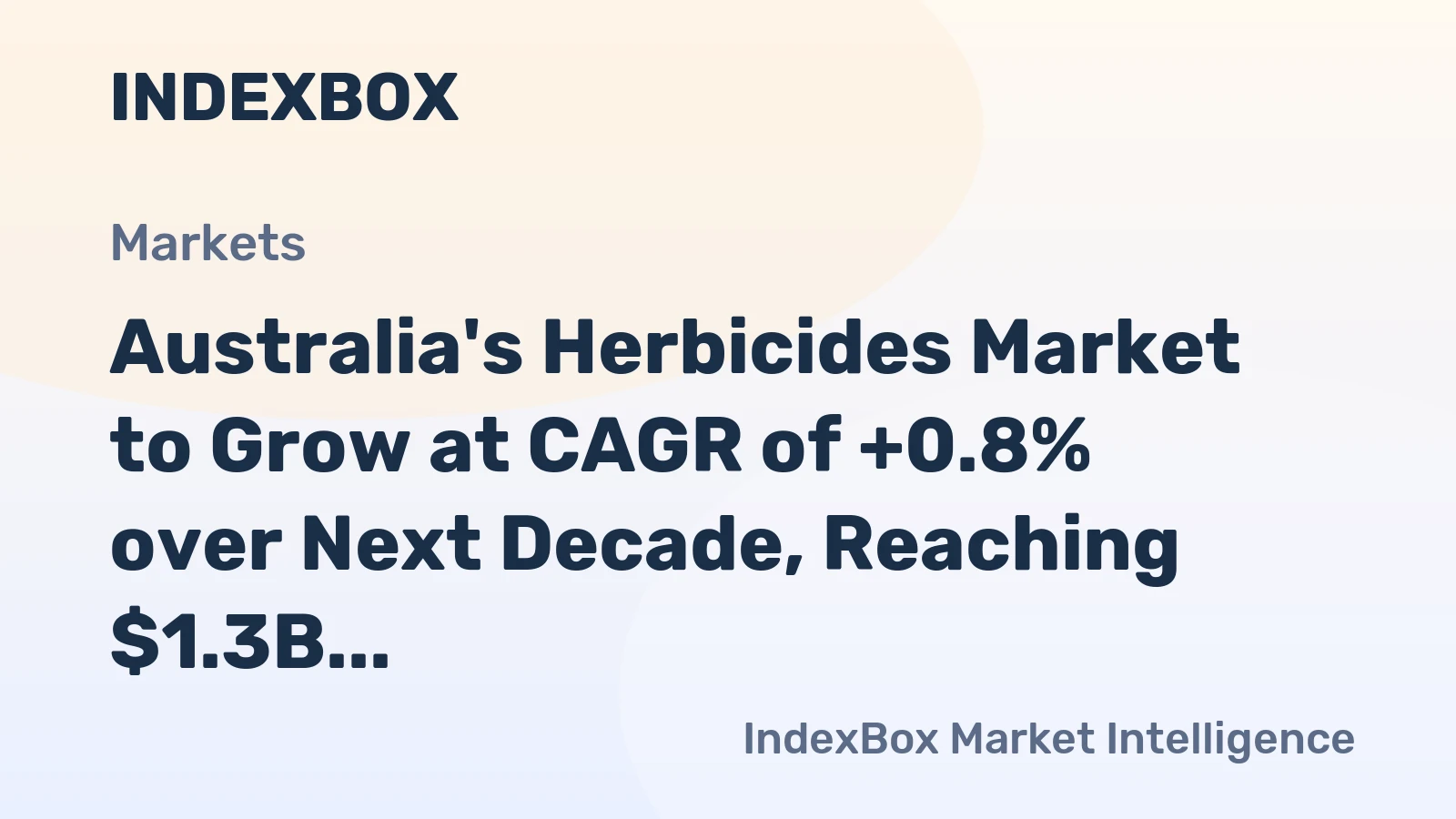 Australia's Herbicides Market to Grow at CAGR of +0.8% over Next Decade, Reaching $1.3B by 2035