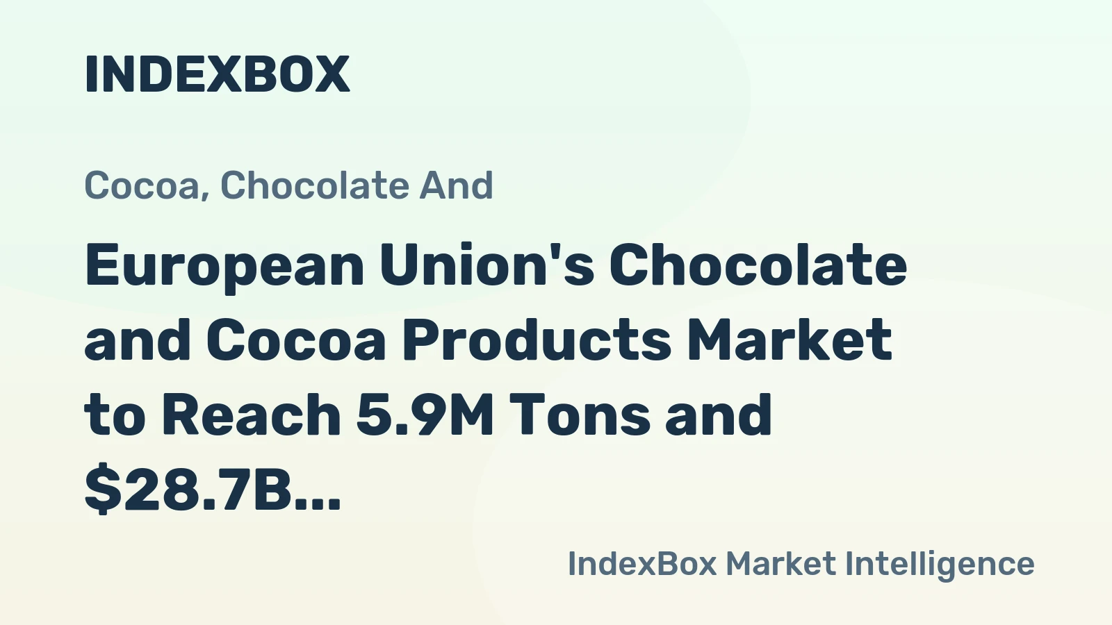 European Union's Chocolate and Cocoa Products Market to Reach 5.9M Tons and $28.7B by 2035