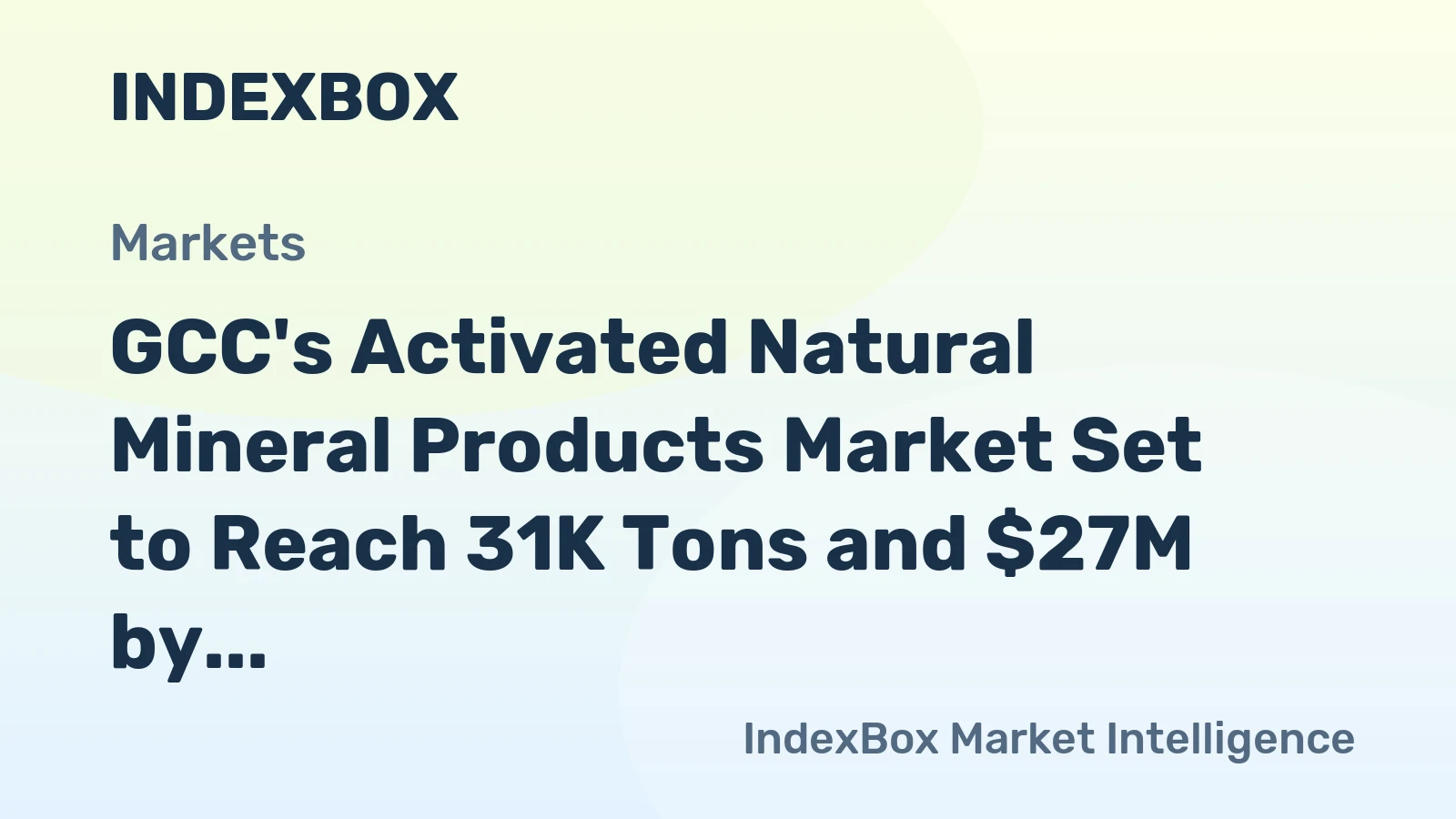 GCC's Activated Natural Mineral Products Market Set to Reach 31K Tons and $27M by 2035