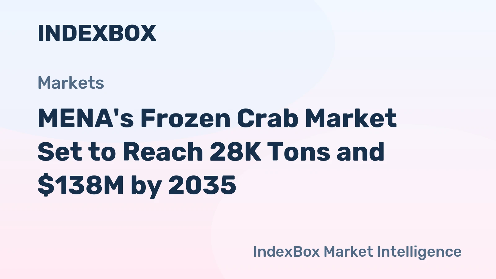 MENA's Frozen Crab Market Set to Reach 28K Tons and $138M by 2035