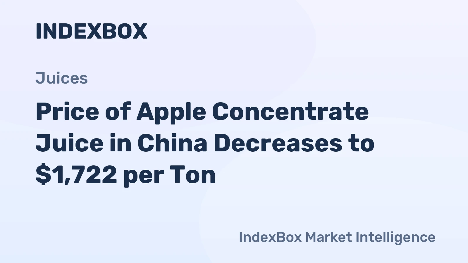 Price of Apple Concentrate Juice in China Decreases to $1,722 per Ton