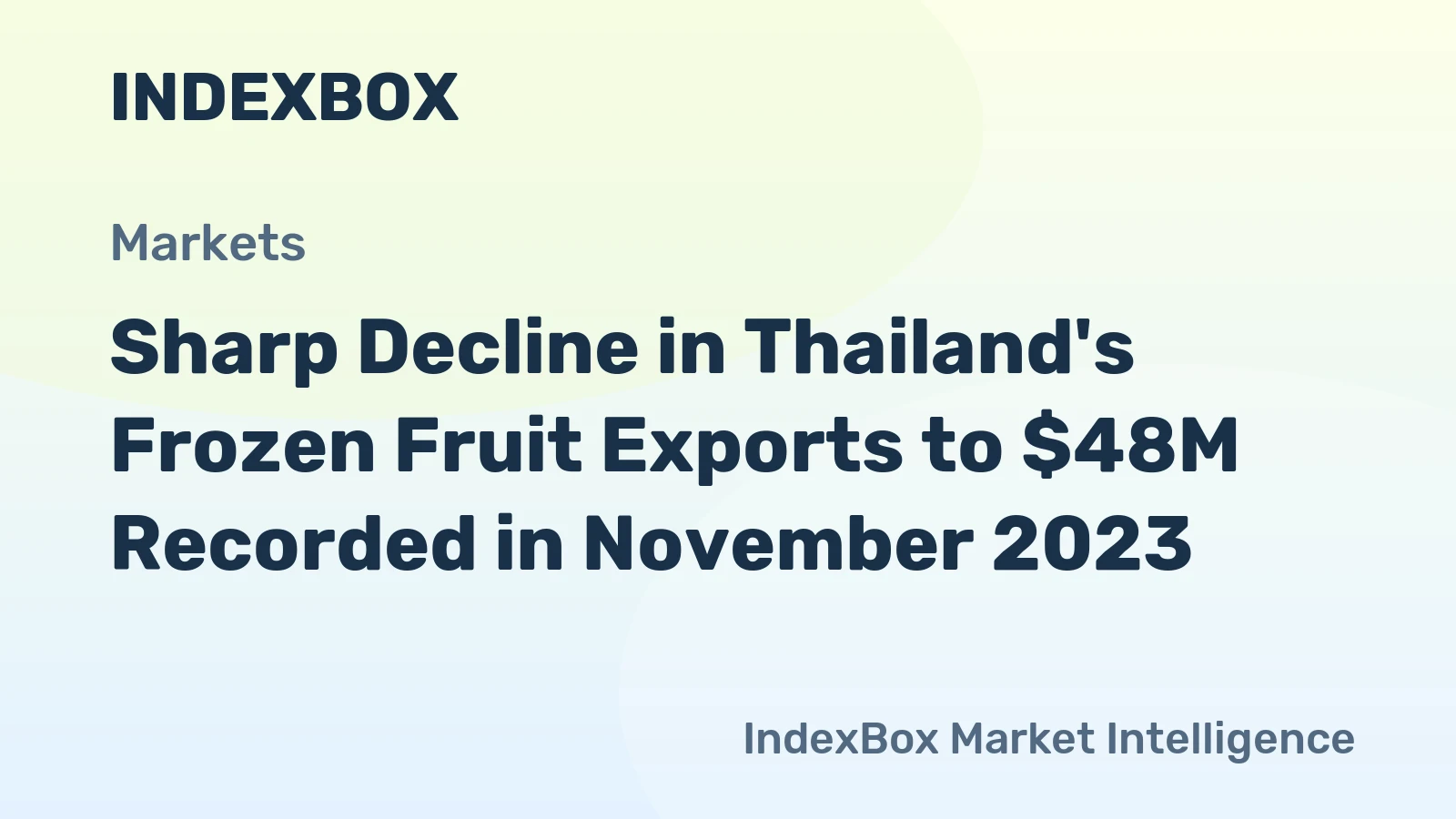 Sharp Decline in Thailand's Frozen Fruit Exports to $48M Recorded in November 2023