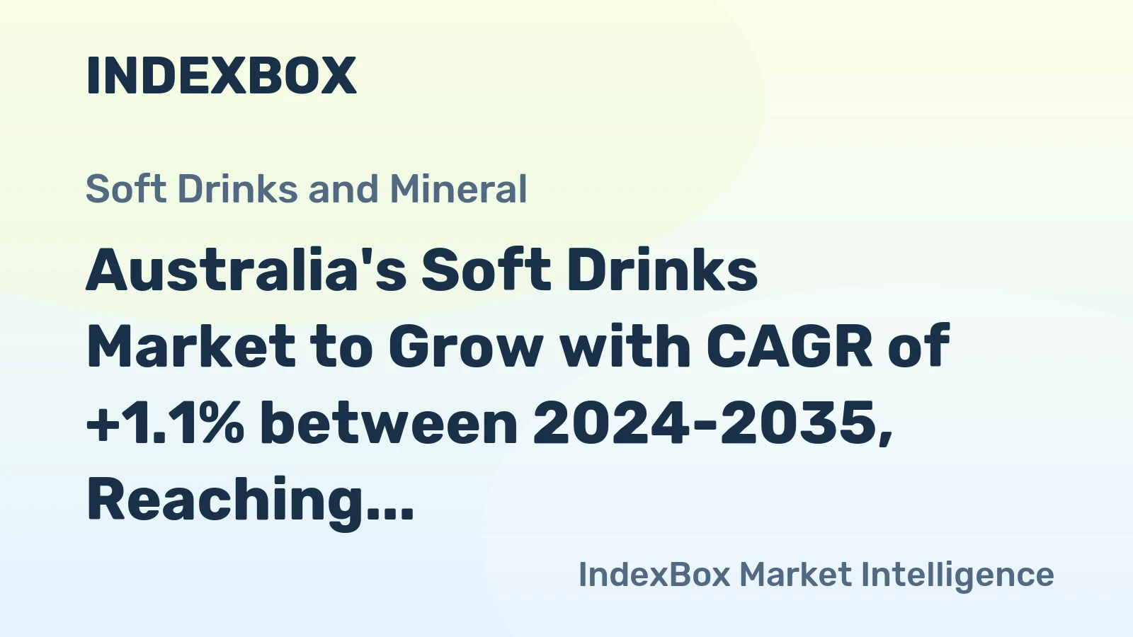 Australia's Soft Drinks Market to Grow with CAGR of +1.1% between 2024-2035, Reaching 5.7B Litres