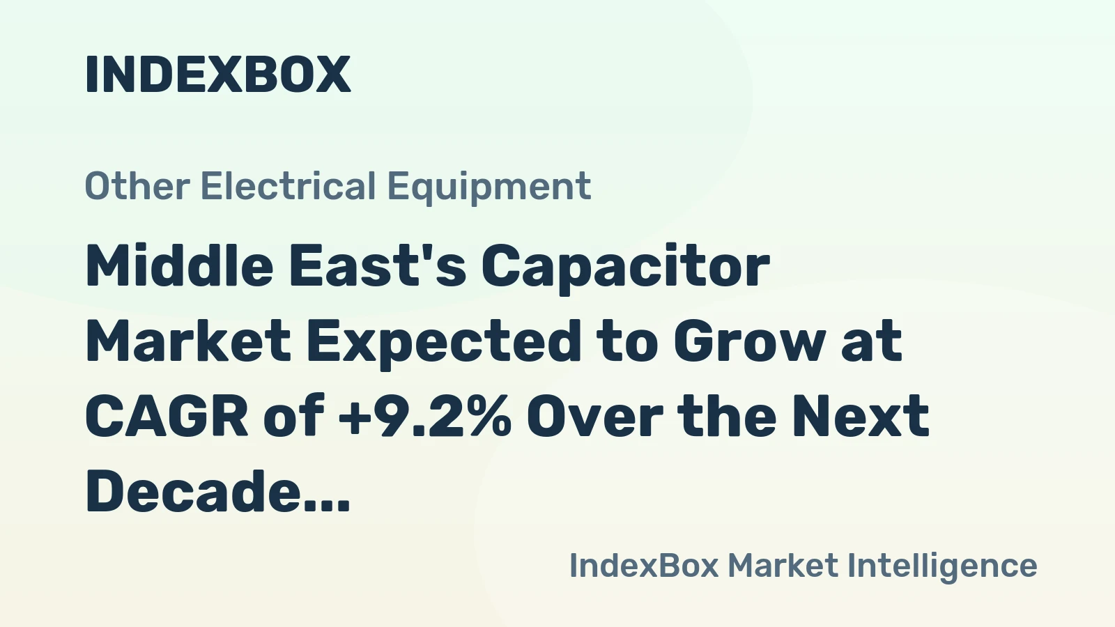 Middle East's Capacitor Market Expected to Grow at CAGR of +9.2% Over the Next Decade