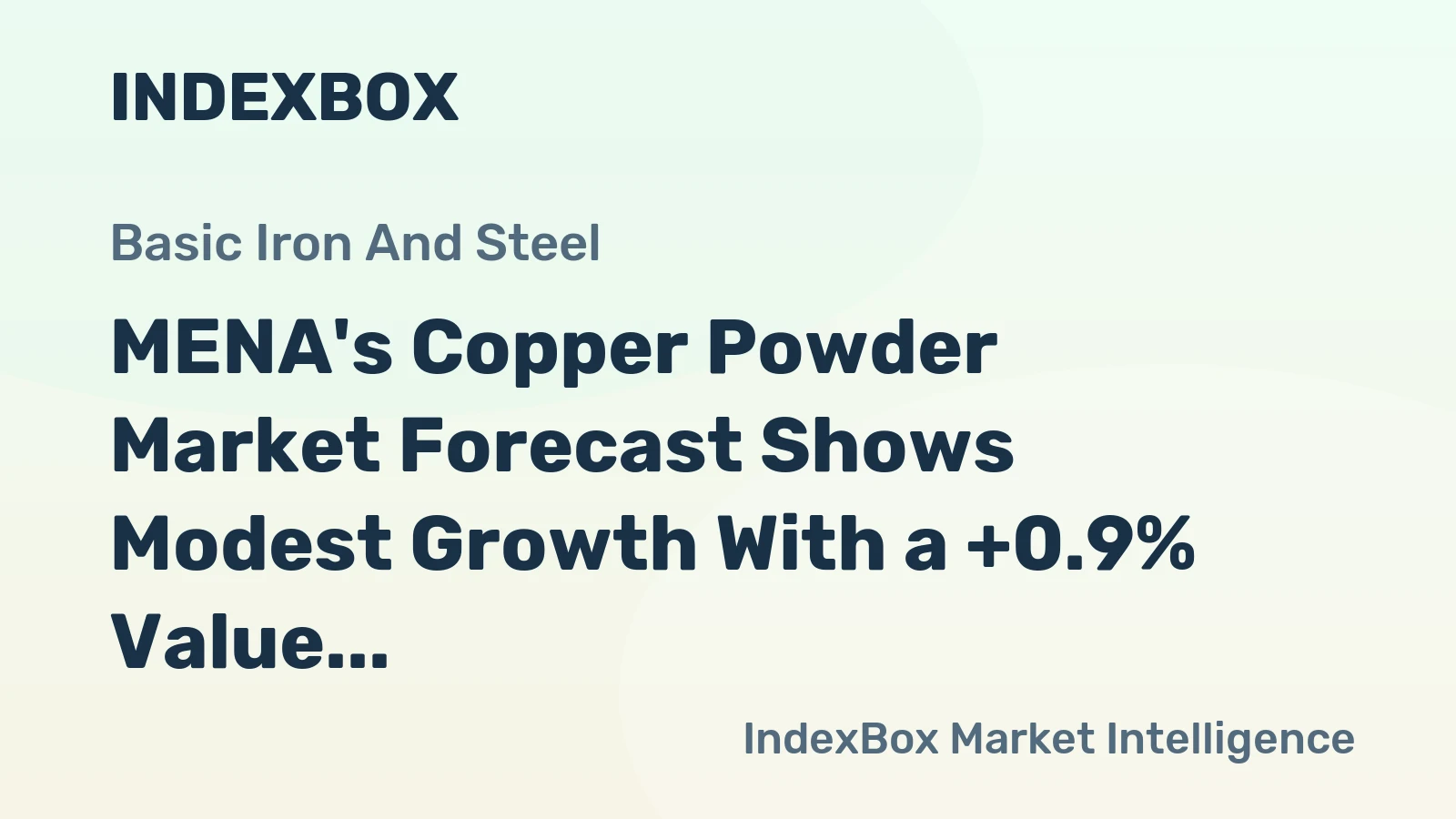 MENA's Copper Powder Market Forecast Shows Modest Growth With a +0.9% Value CAGR