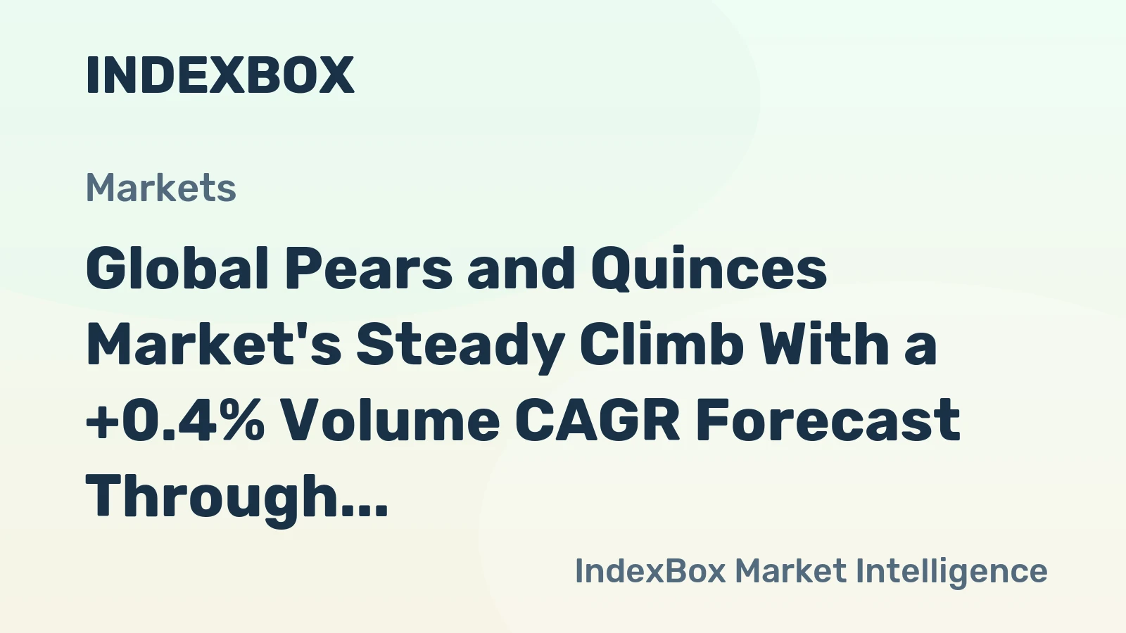 Global Pears and Quinces Market's Steady Climb With a +0.4% Volume CAGR Forecast Through 2035