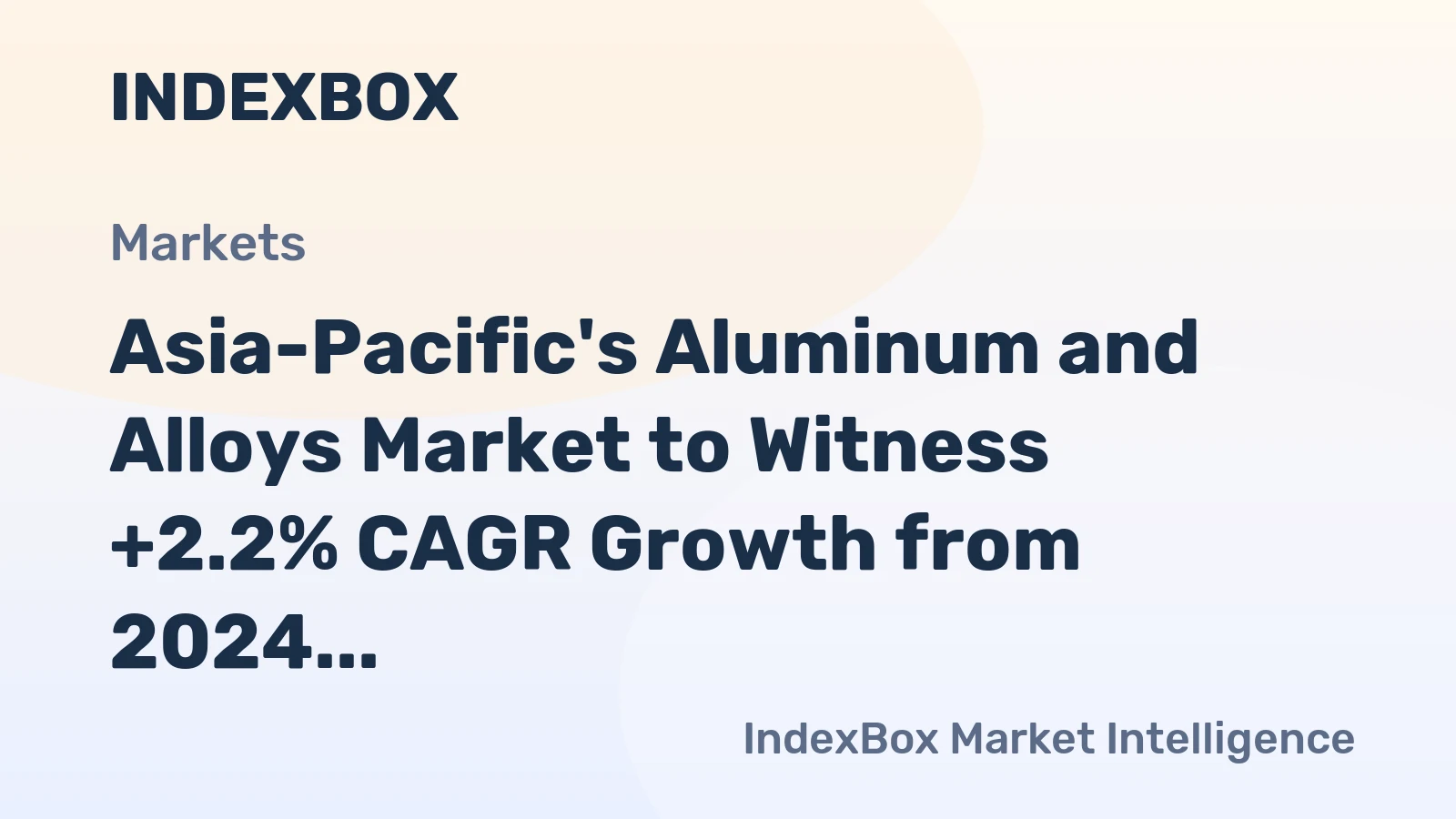 Asia-Pacific's Aluminum and Alloys Market to Witness +2.2% CAGR Growth from 2024 to 2035