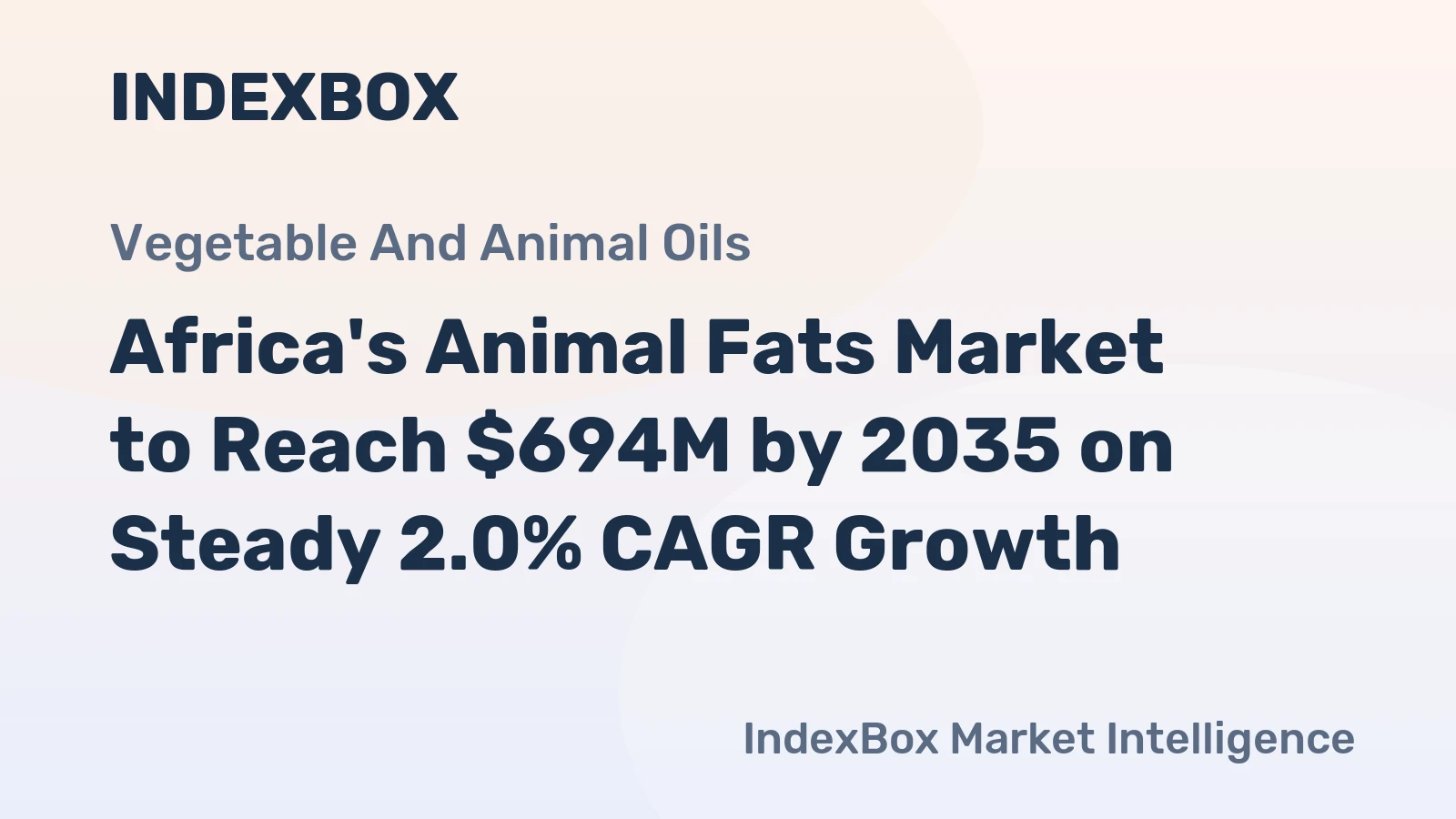 Africa's Animal Fats Market to Reach $694M by 2035 on Steady 2.0% CAGR Growth