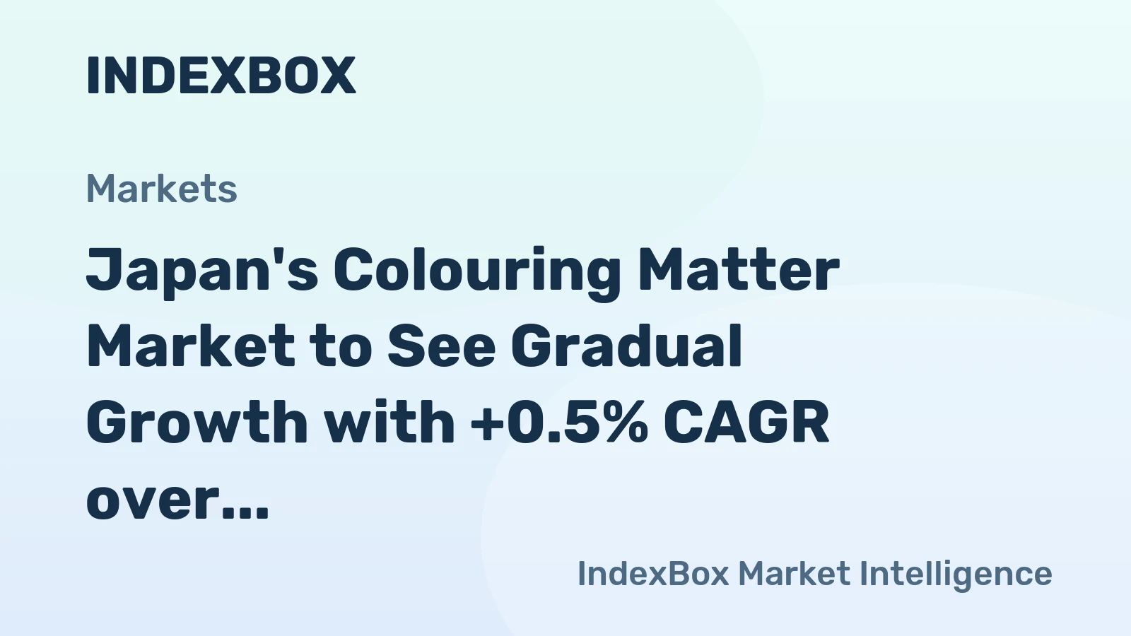 Japan's Colouring Matter Market to See Gradual Growth with +0.5% CAGR over the Next Decade