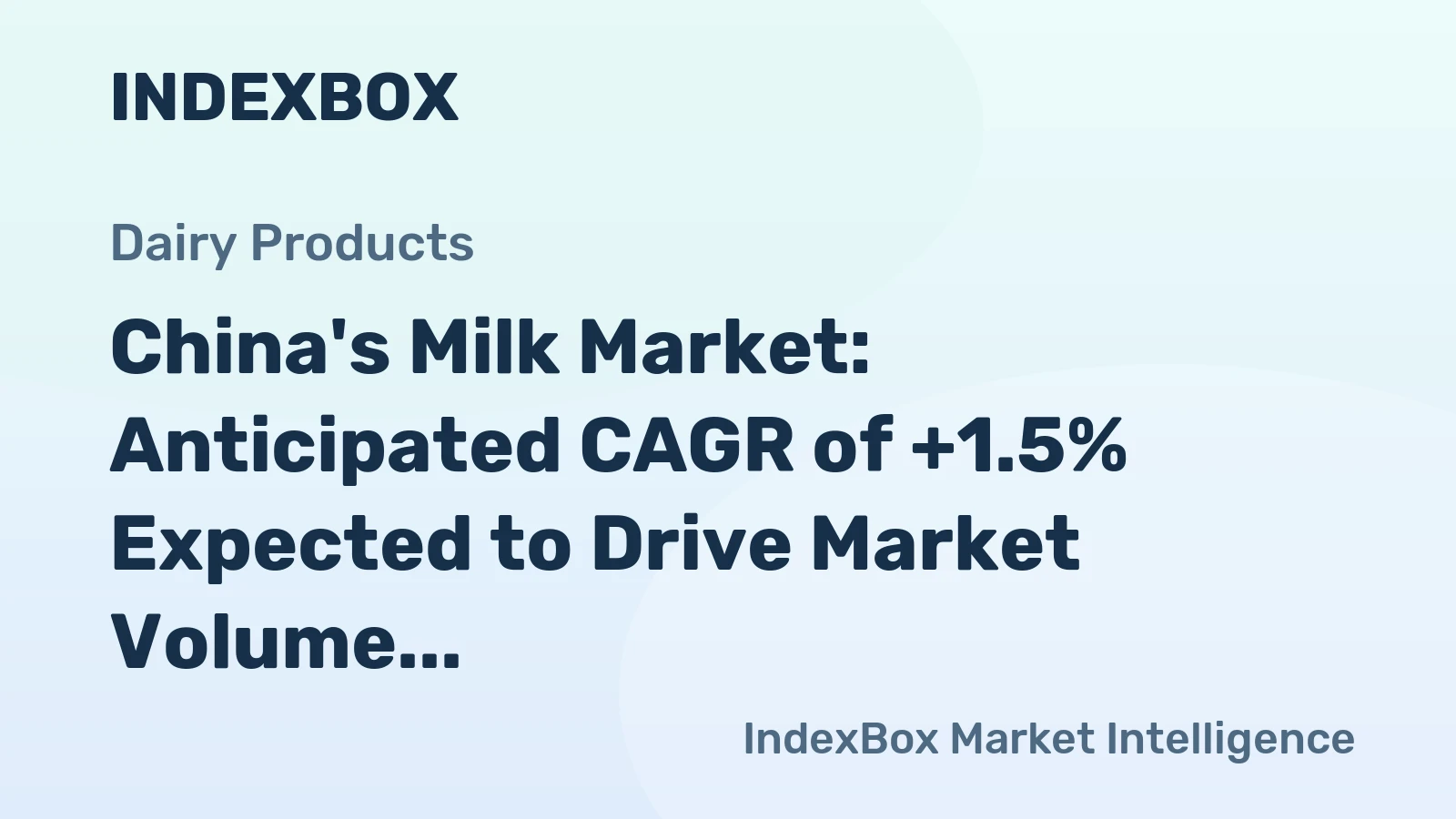 China's Milk Market: Anticipated CAGR of +1.5% Expected to Drive Market Volume to 56M tons by 2035, Valued at $51.7B