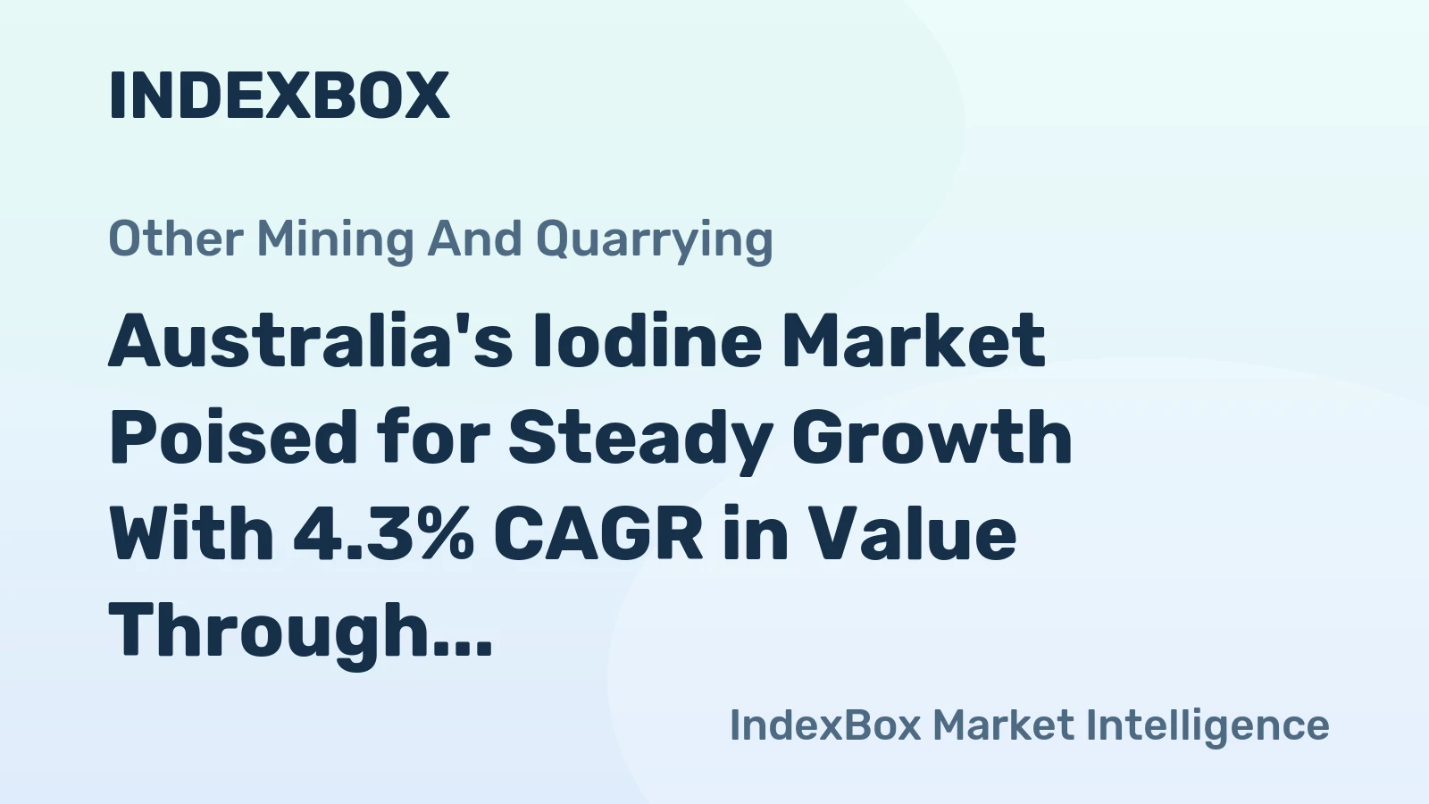 Australia's Iodine Market Poised for Steady Growth With 4.3% CAGR in Value Through 2035
