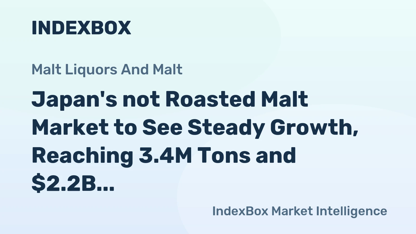 Japan's not Roasted Malt Market to See Steady Growth, Reaching 3.4M Tons and $2.2B by 2035