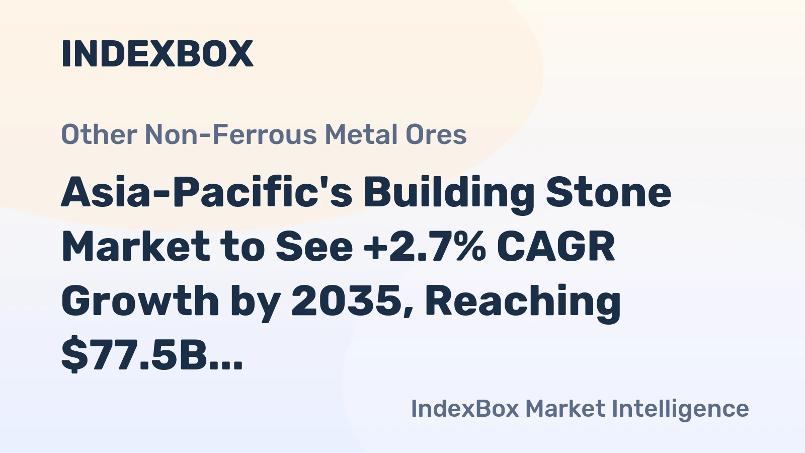 Asia-Pacific's Building Stone Market to See +2.7% CAGR Growth by 2035, Reaching $77.5B
