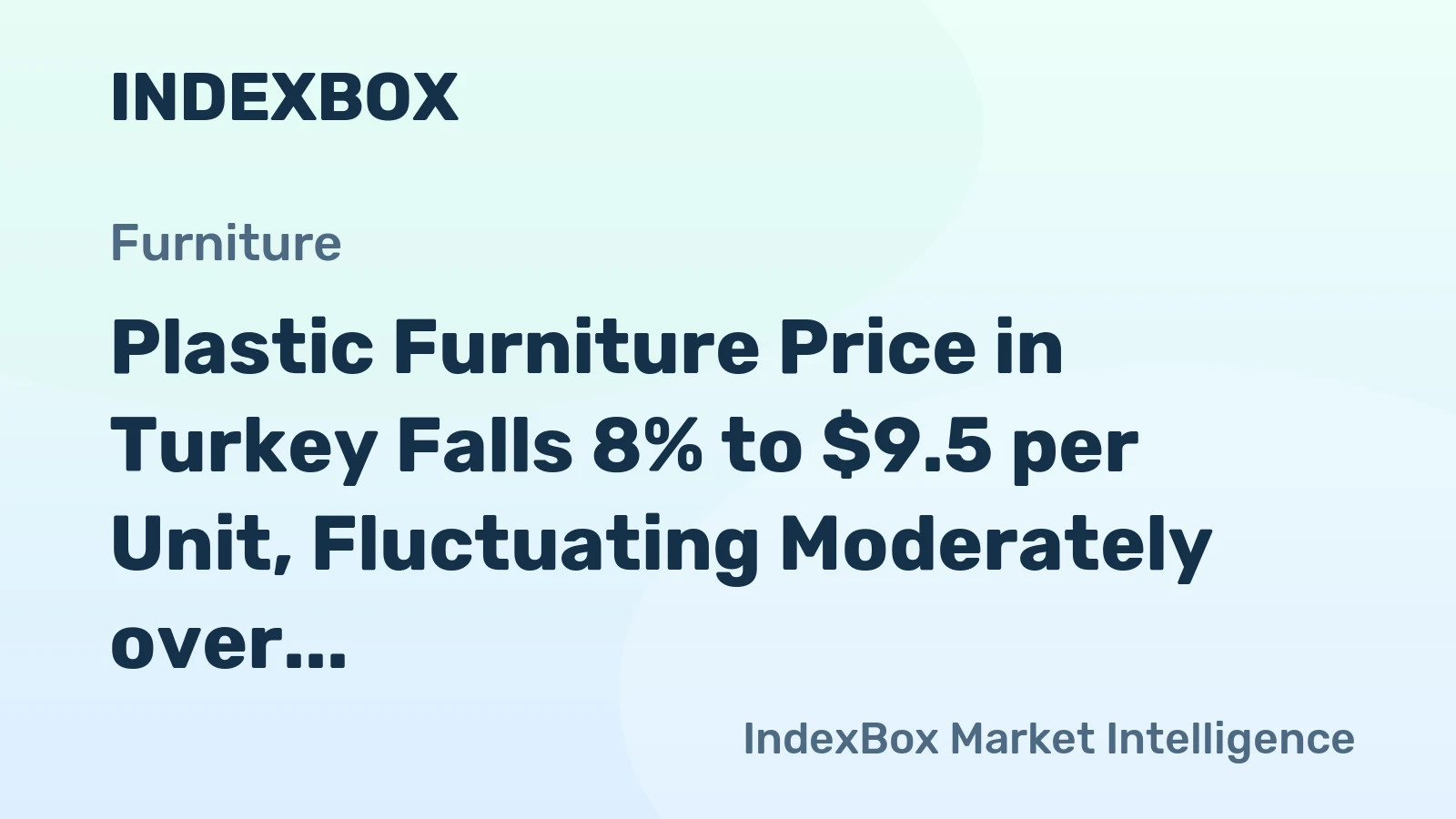 Plastic Furniture Price in Turkey Falls 8% to $9.5 per Unit, Fluctuating Moderately over 2022