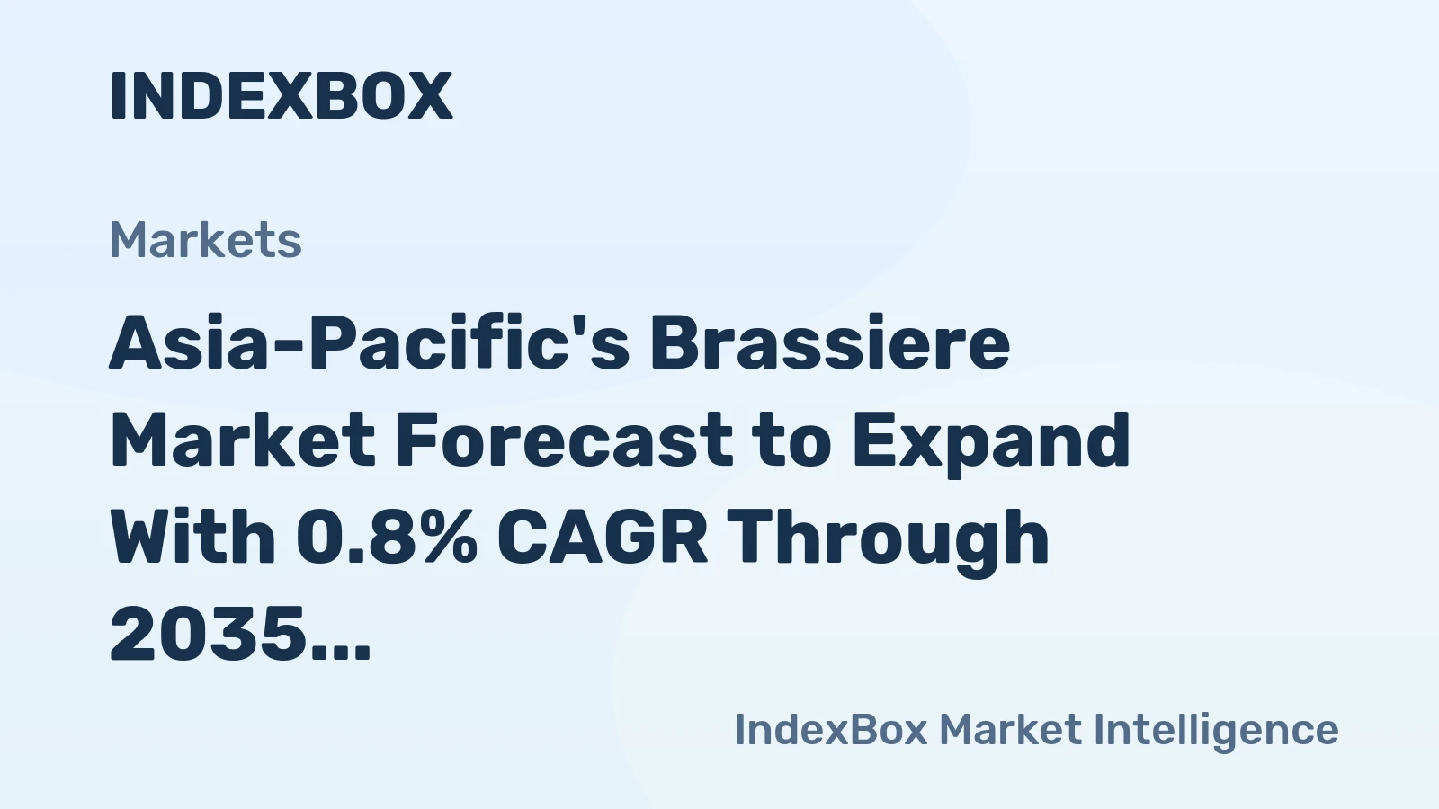Asia-Pacific's Brassiere Market Forecast to Expand With 0.8% CAGR Through 2035