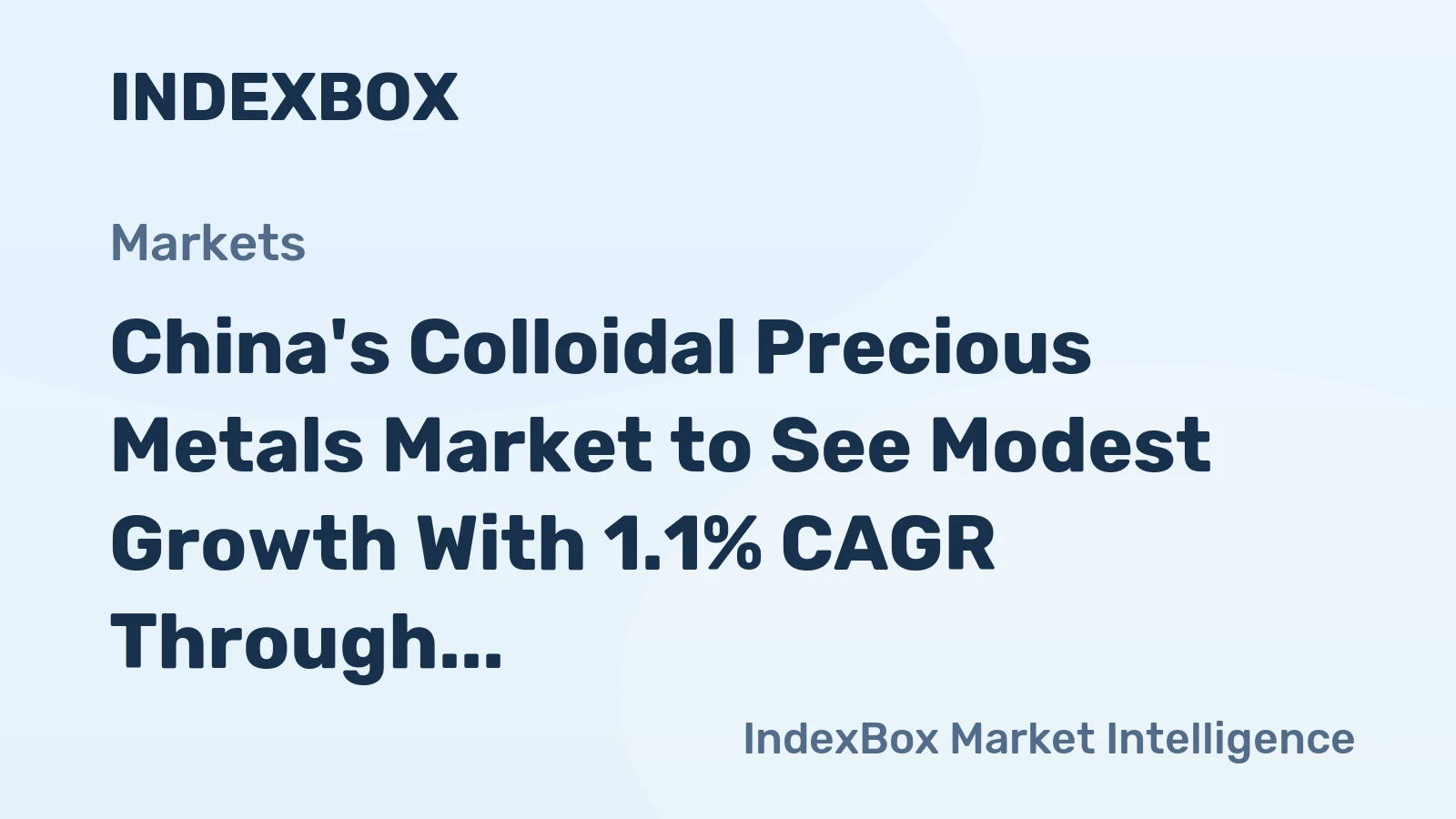 China's Colloidal Precious Metals Market to See Modest Growth With 1.1% CAGR Through 2035