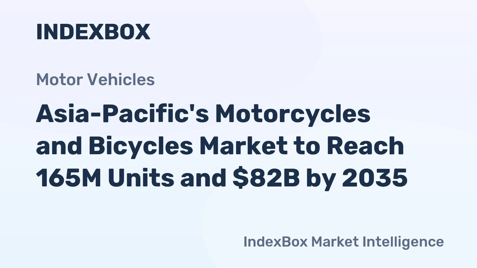 Asia-Pacific's Motorcycles and Bicycles Market to Reach 165M Units and $82B by 2035