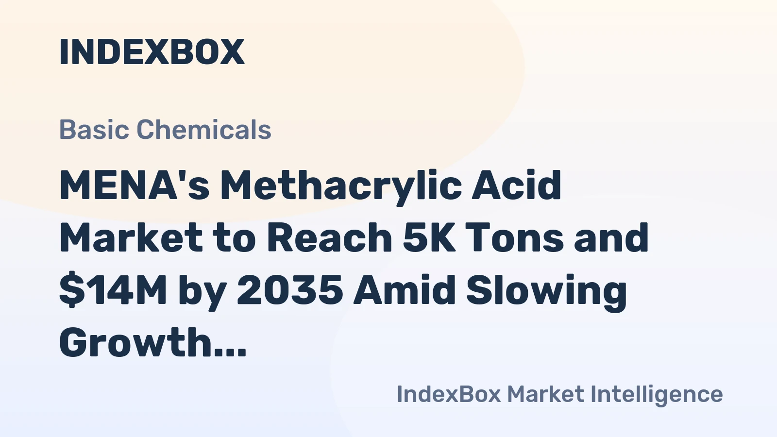 MENA's Methacrylic Acid Market to Reach 5K Tons and $14M by 2035 Amid Slowing Growth