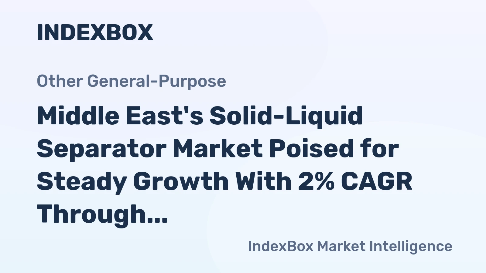 Middle East's Solid-Liquid Separator Market Poised for Steady Growth With 2% CAGR Through 2035