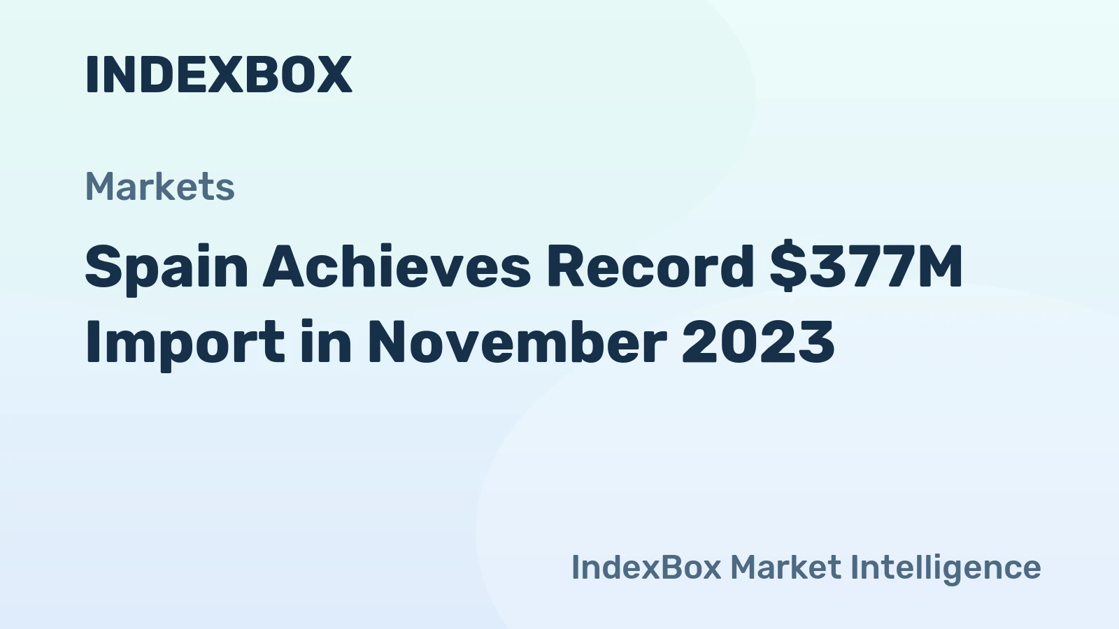 Spain Achieves Record $377M Import in November 2023