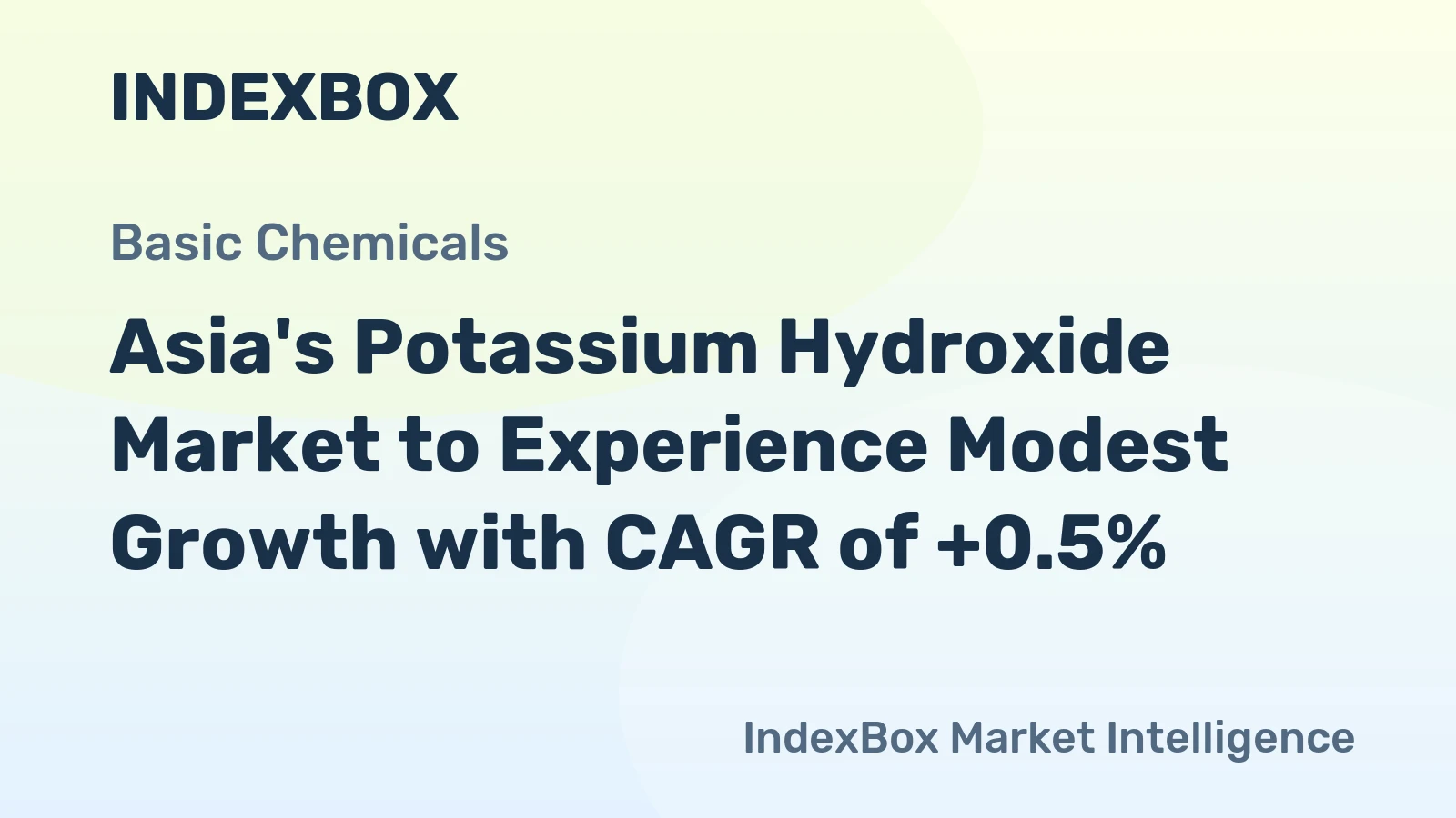 Asia's Potassium Hydroxide Market to Experience Modest Growth with CAGR of +0.5%