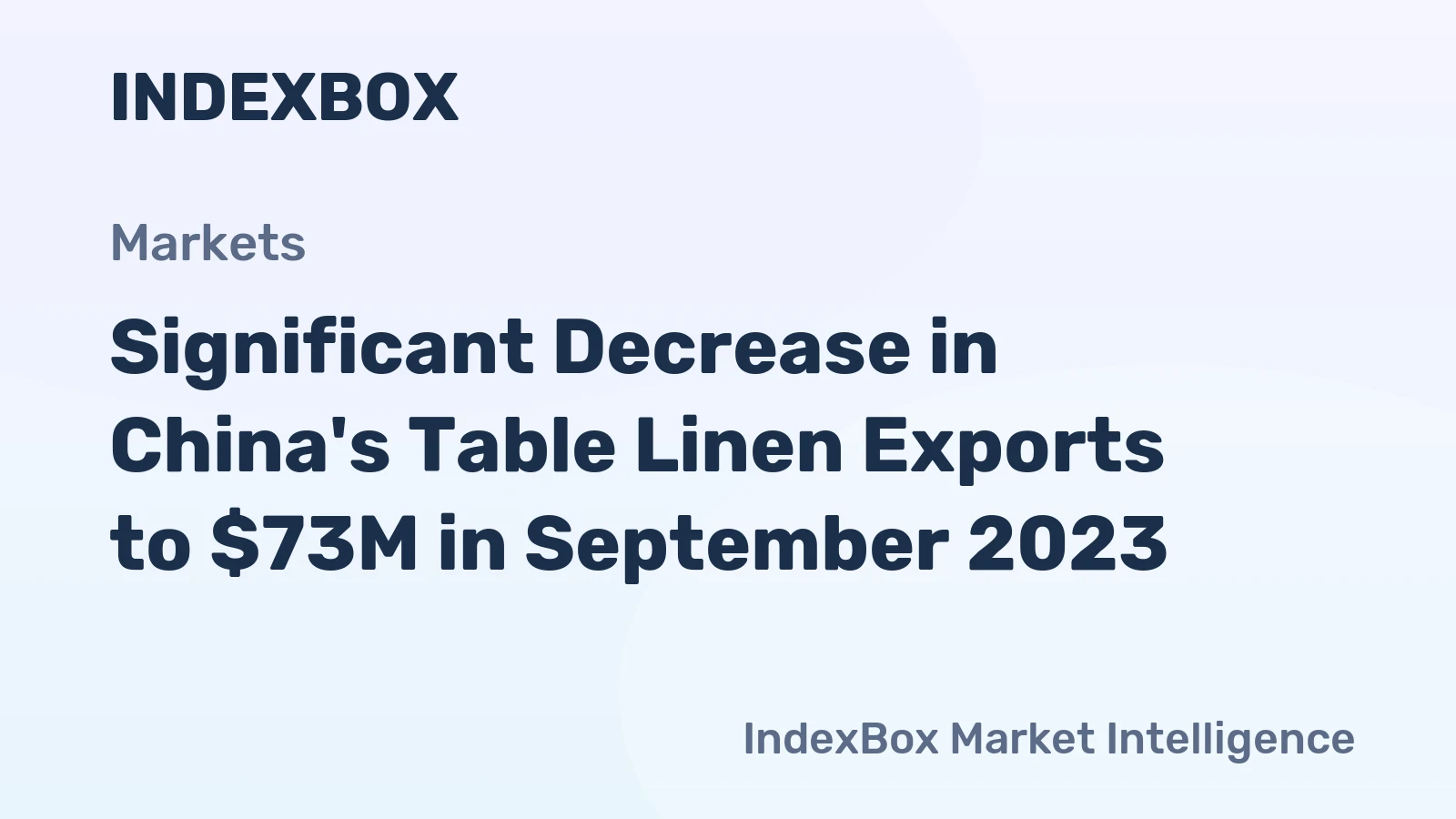 Significant Decrease in China's Table Linen Exports to $73M in September 2023