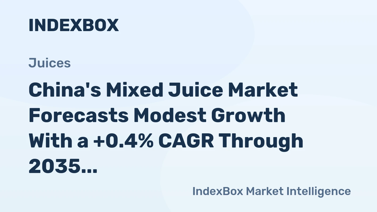 China's Mixed Juice Market Forecasts Modest Growth With a +0.4% CAGR Through 2035