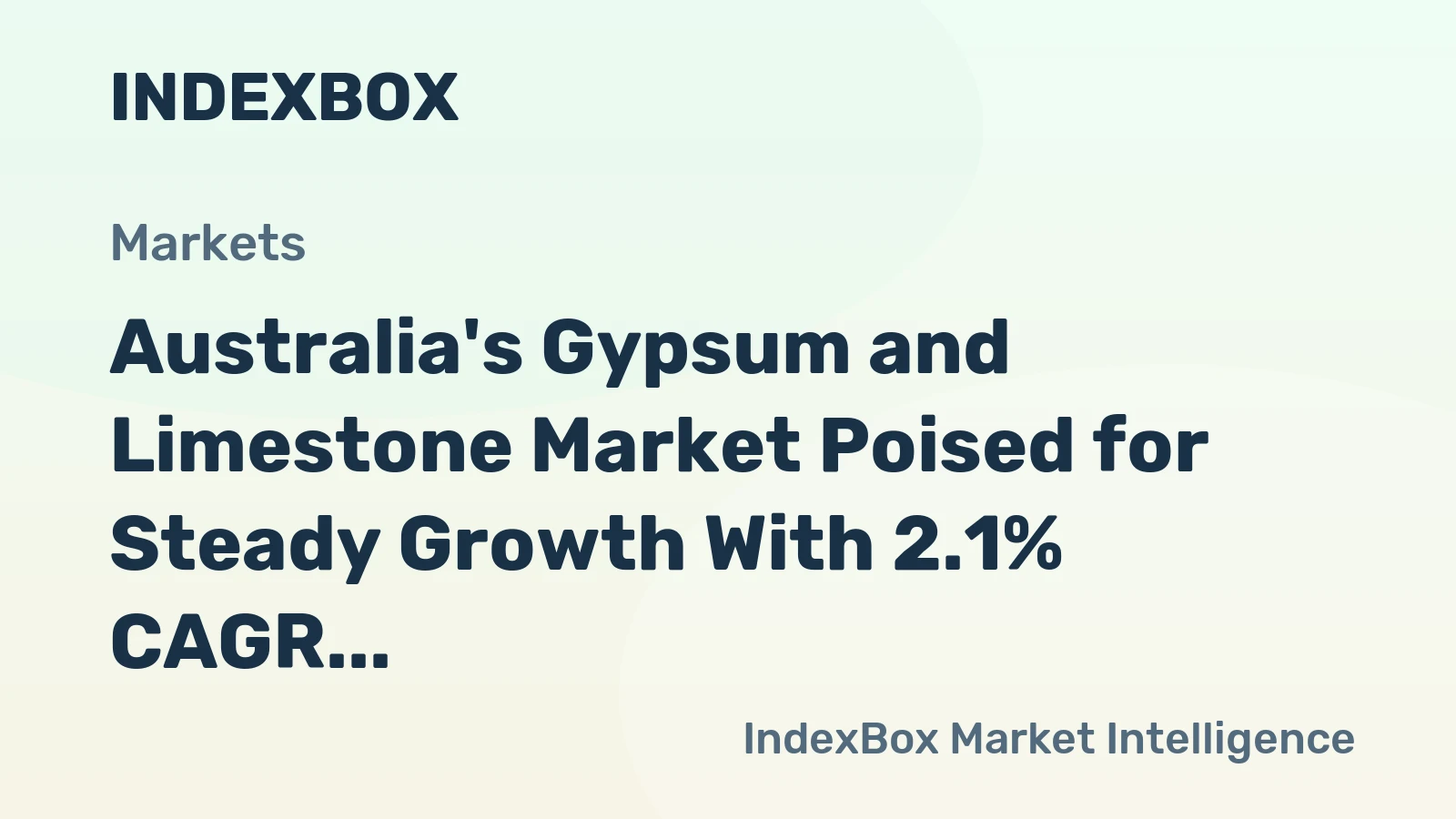 Australia's Gypsum and Limestone Market Poised for Steady Growth With 2.1% CAGR in Value Through 2035