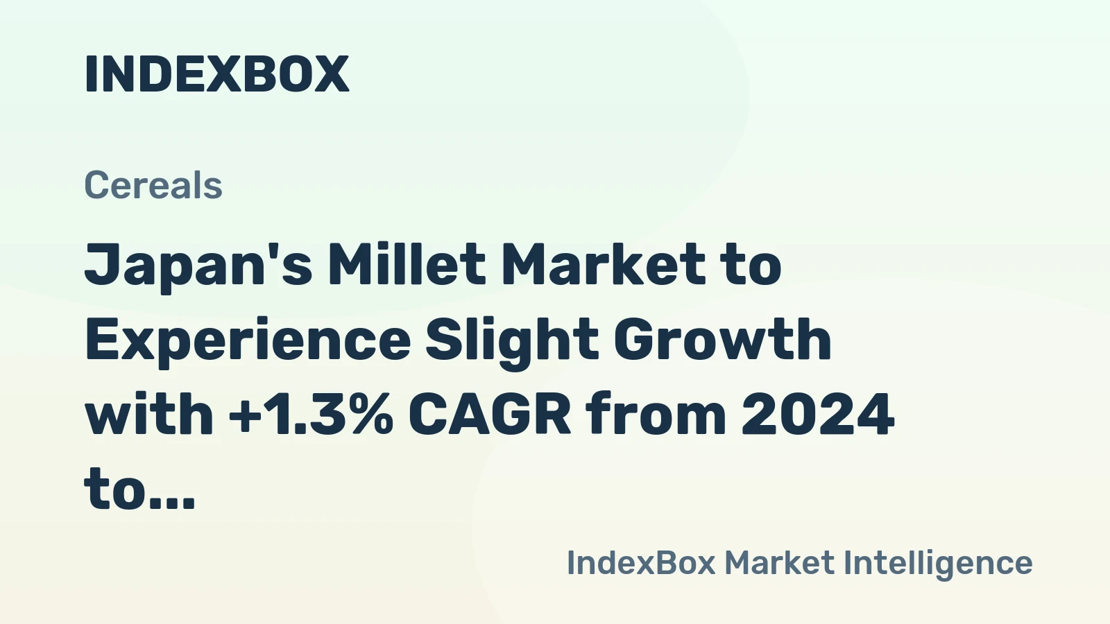 Japan's Millet Market to Experience Slight Growth with +1.3% CAGR from 2024 to 2035