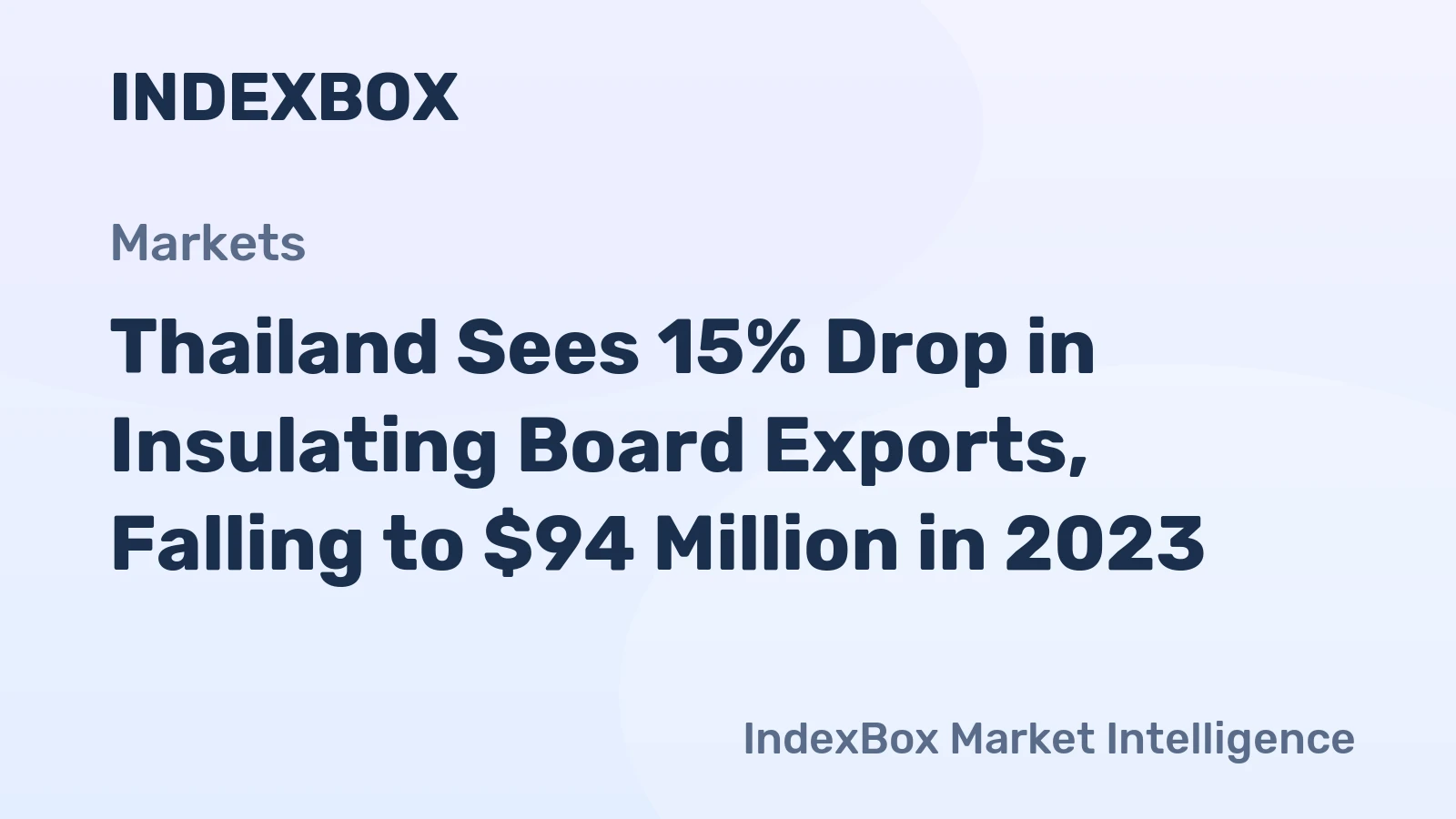 Thailand Sees 15% Drop in Insulating Board Exports, Falling to $94 Million in 2023
