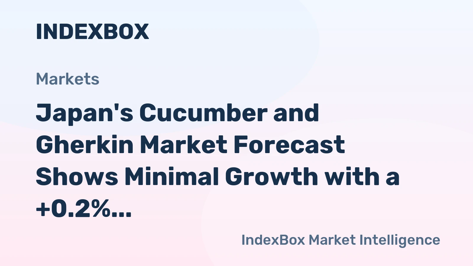 Japan's Cucumber and Gherkin Market Forecast Shows Minimal Growth with a +0.2% CAGR
