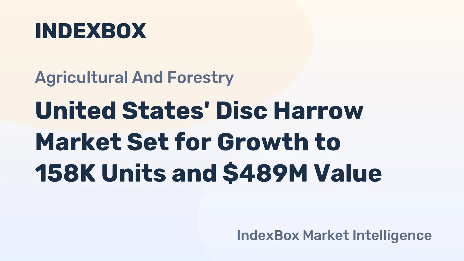 United States' Disc Harrow Market Set for Growth to 158K Units and $489M Value