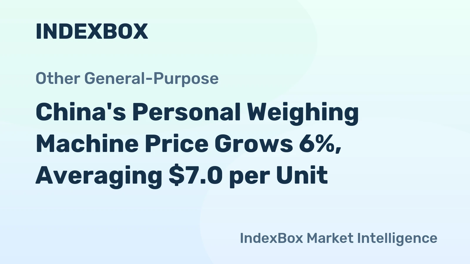 China's Personal Weighing Machine Price Grows 6%, Averaging $7.0 per Unit