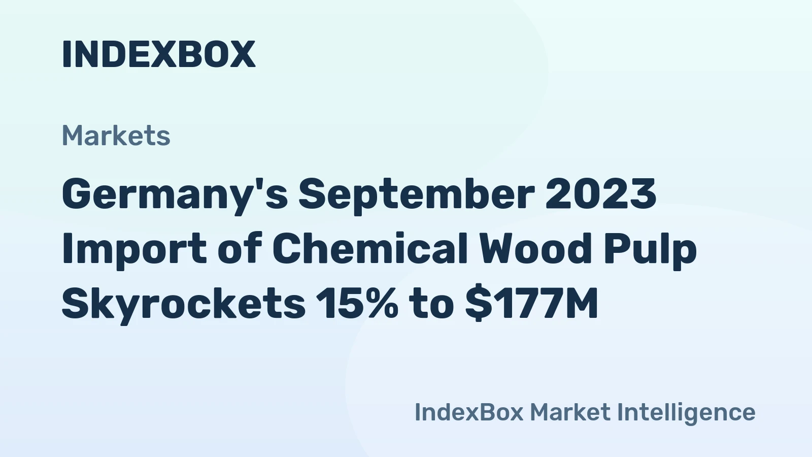 Germany's September 2023 Import of Chemical Wood Pulp Skyrockets 15% to $177M