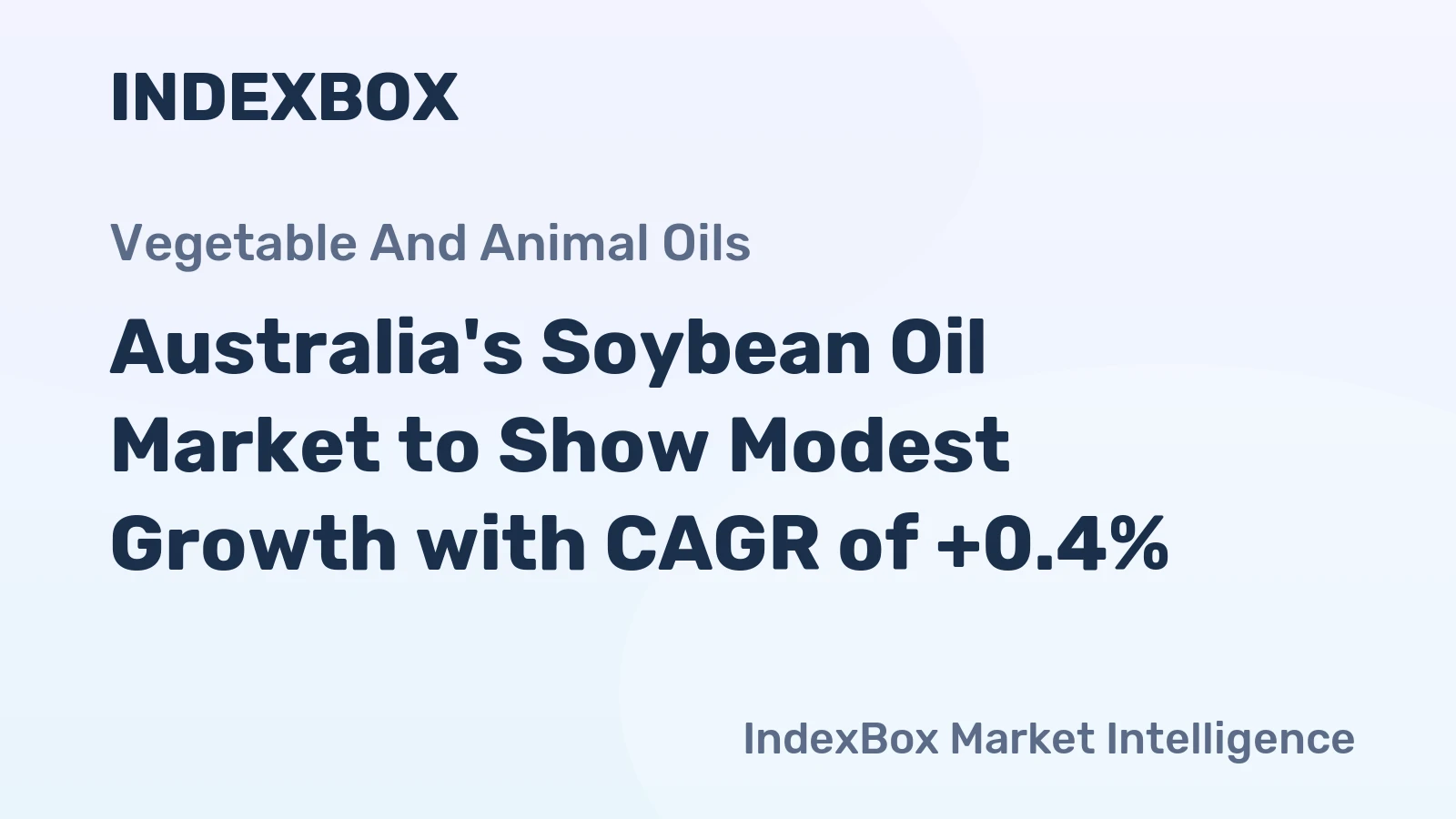 Australia's Soybean Oil Market to Show Modest Growth with CAGR of +0.4%