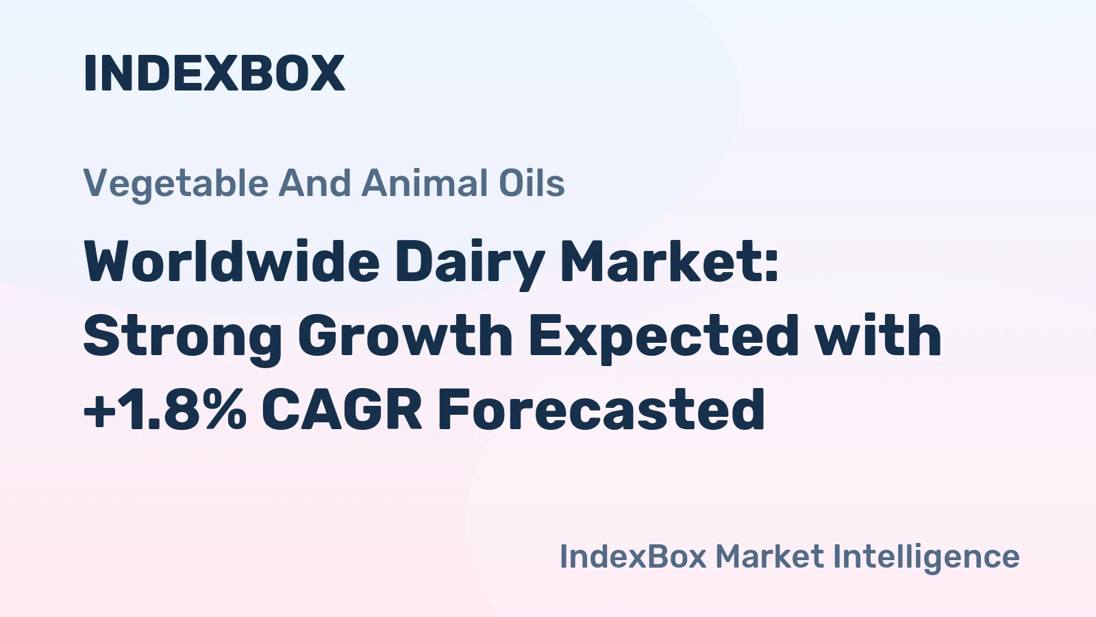 Worldwide Dairy Market: Strong Growth Expected with +1.8% CAGR Forecasted
