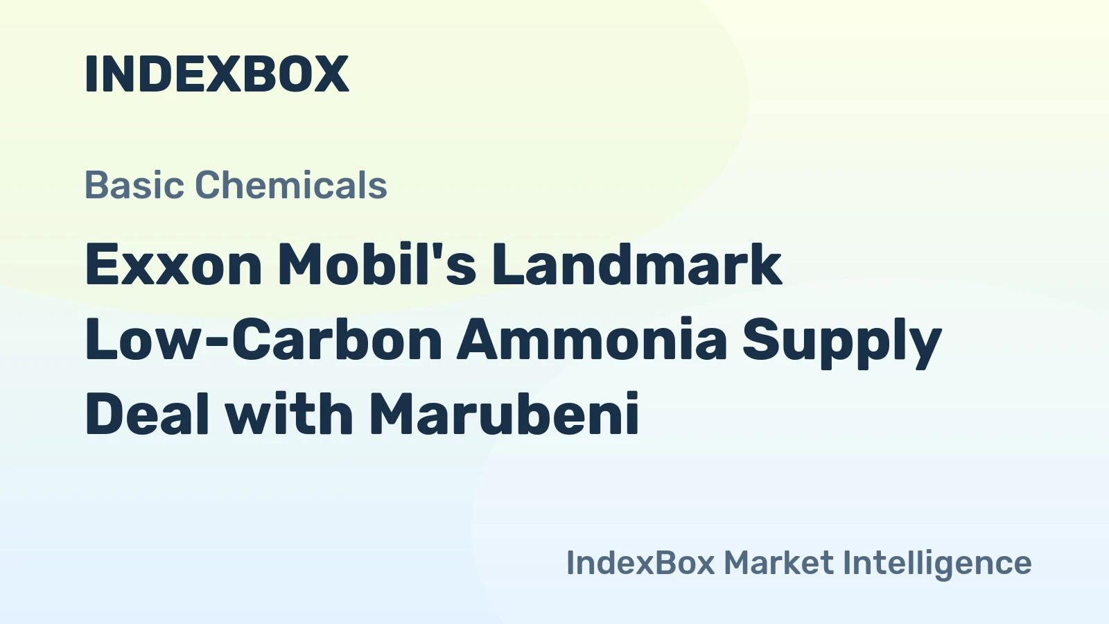 Exxon Mobil's Landmark Low-Carbon Ammonia Supply Deal with Marubeni