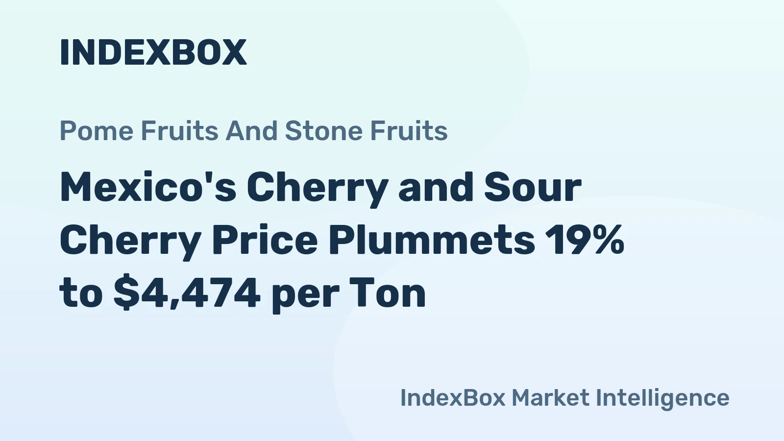 Mexico's Cherry and Sour Cherry Price Plummets 19% to $4,474 per Ton