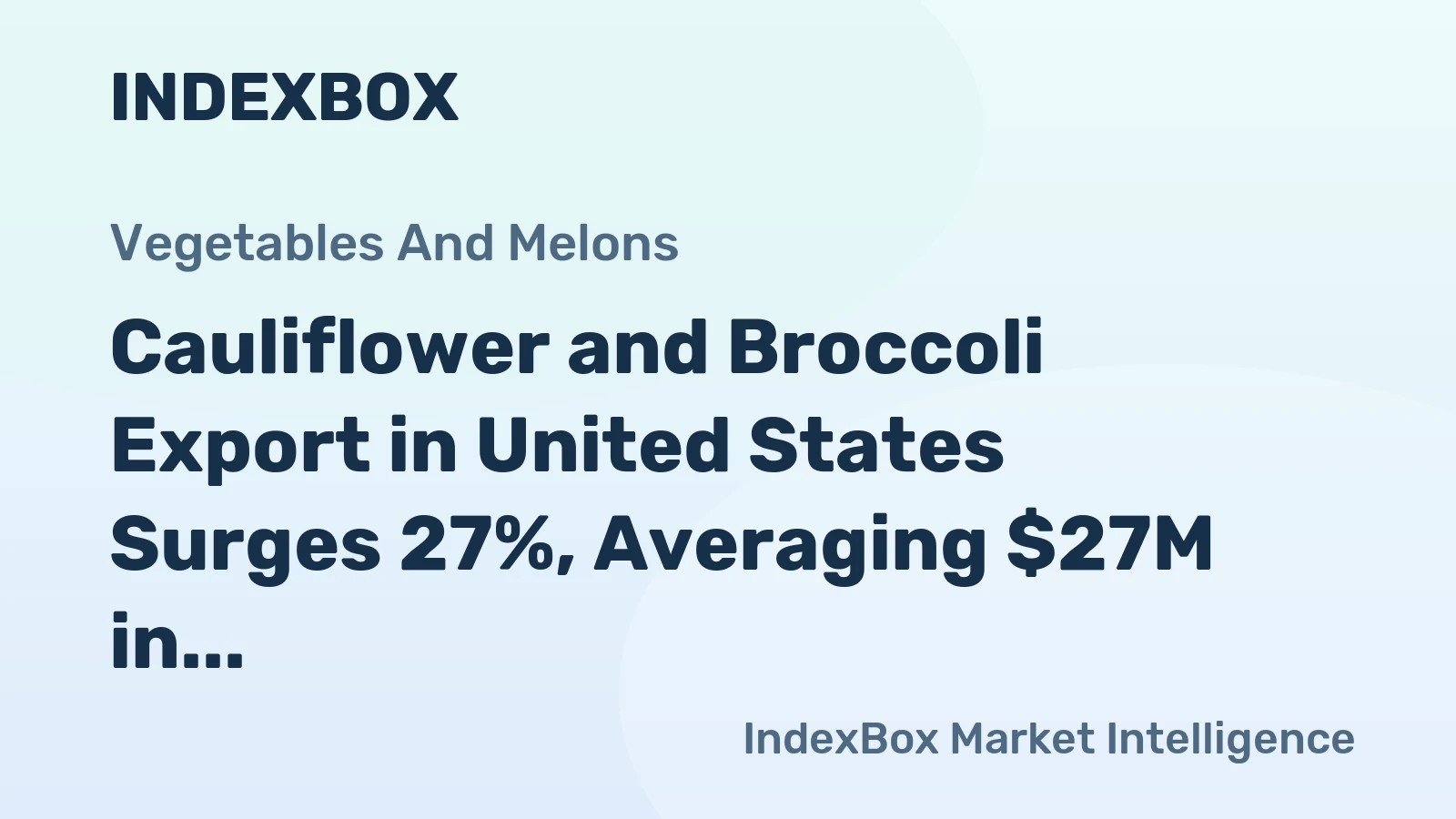 Cauliflower and Broccoli Export in United States Surges 27%, Averaging $27M in March 2023