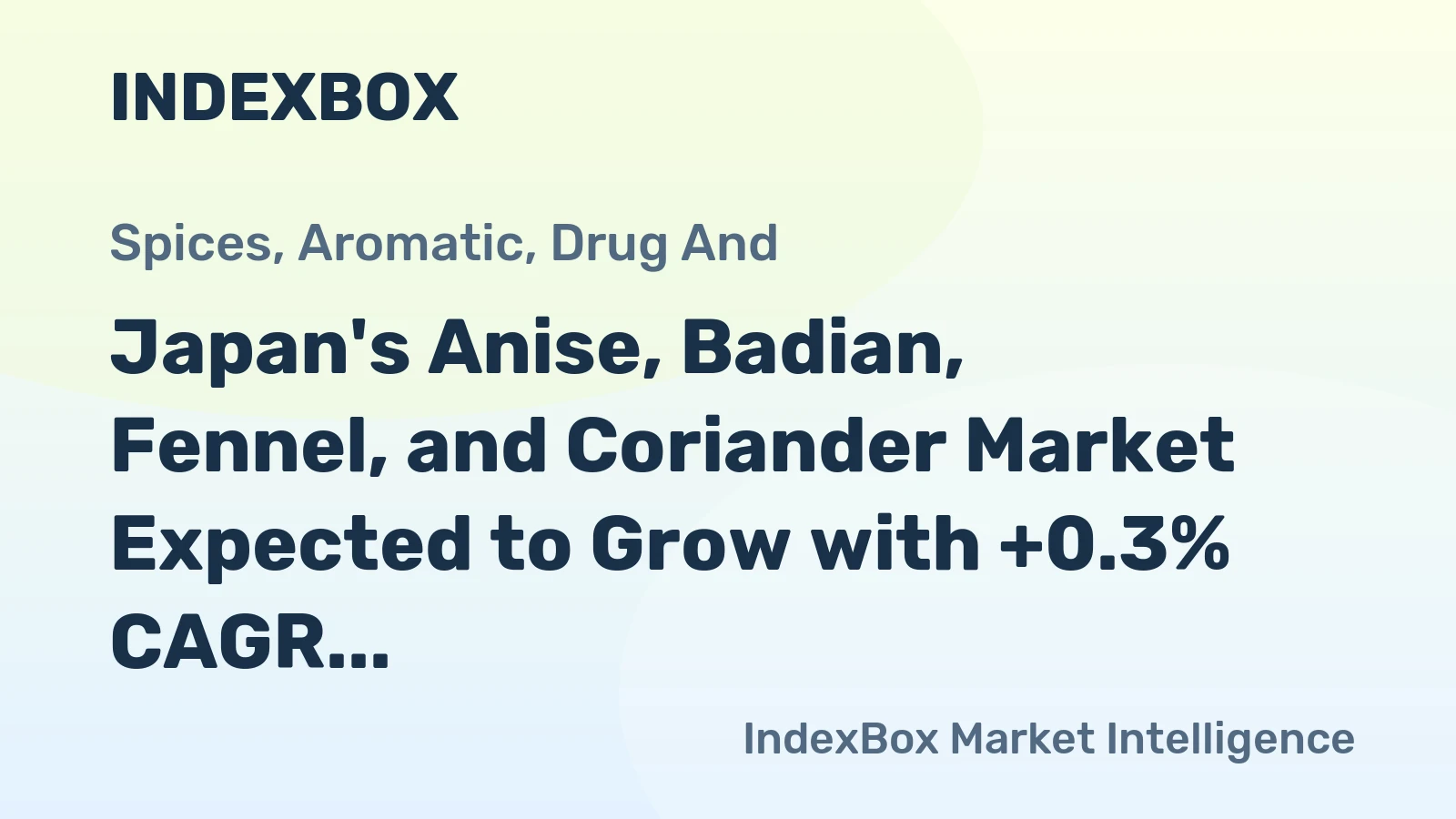 Japan's Anise, Badian, Fennel, and Coriander Market Expected to Grow with +0.3% CAGR Through 2035, Reaching $28M