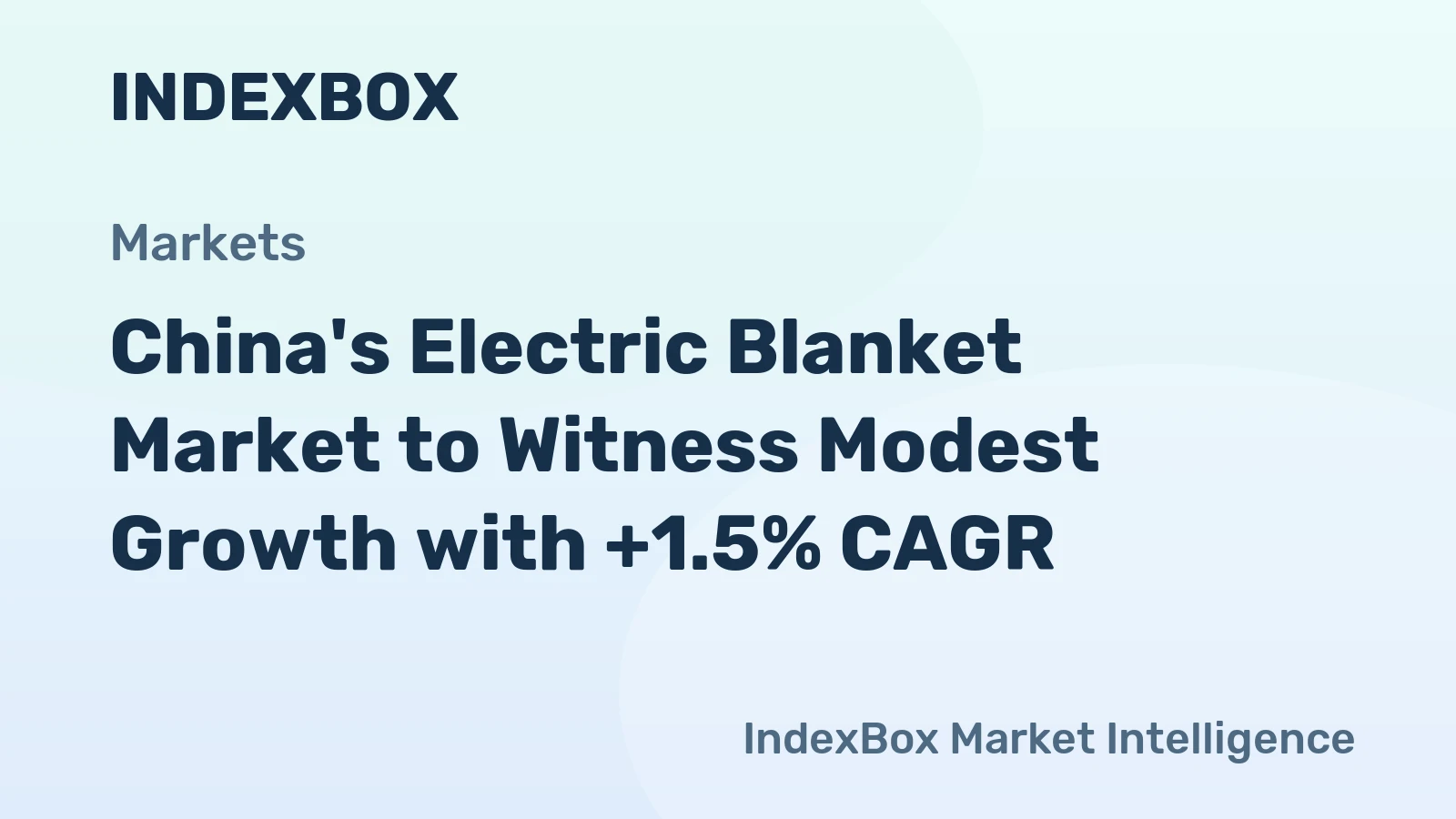 China's Electric Blanket Market to Witness Modest Growth with +1.5% CAGR