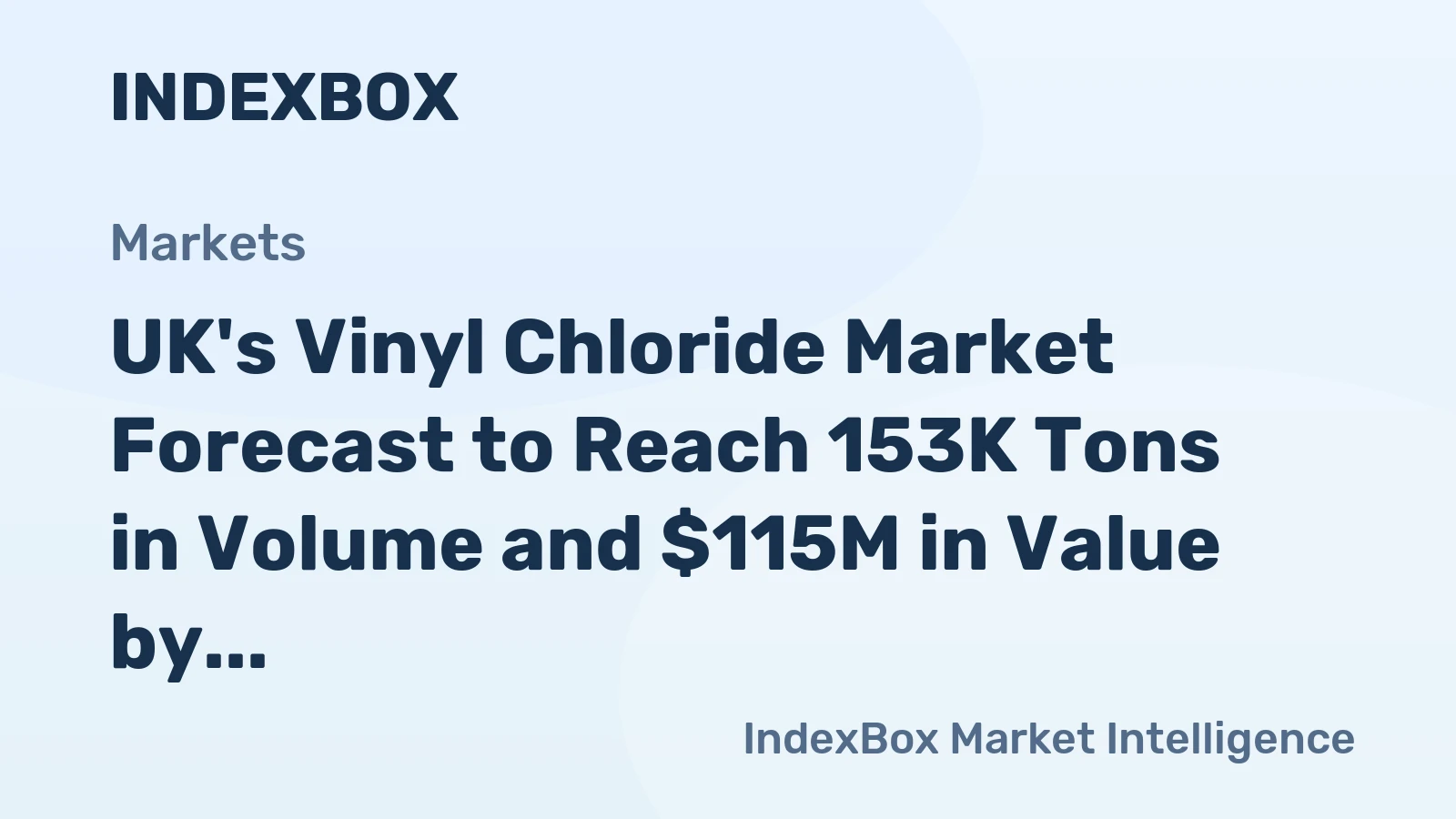 UK's Vinyl Chloride Market Forecast to Reach 153K Tons in Volume and $115M in Value by 2035