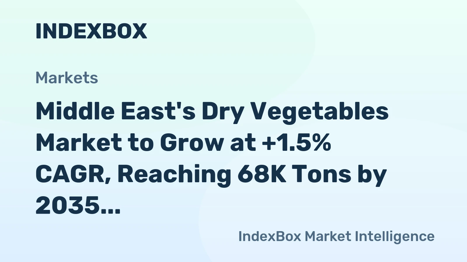 Middle East's Dry Vegetables Market to Grow at +1.5% CAGR, Reaching 68K Tons by 2035