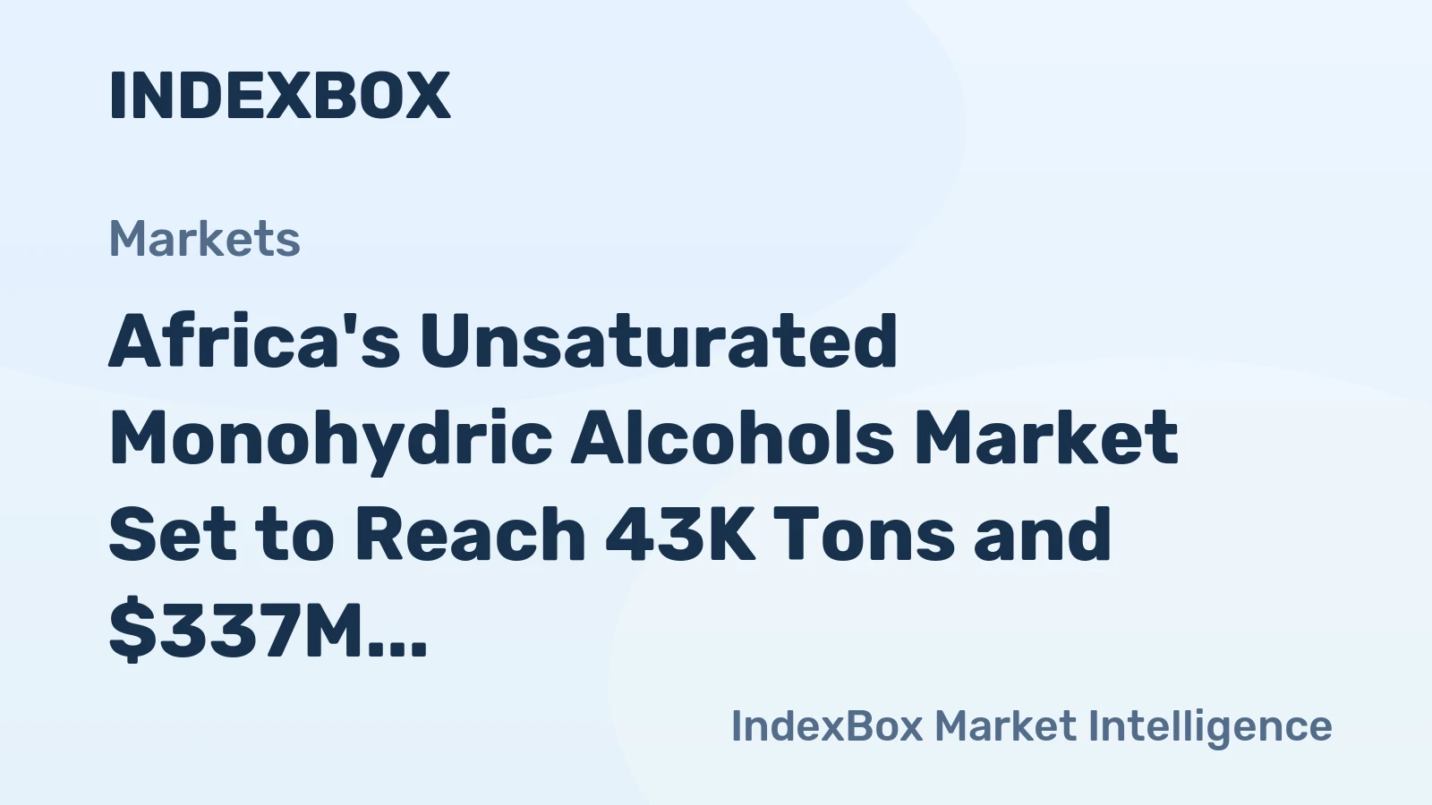Africa's Unsaturated Monohydric Alcohols Market Set to Reach 43K Tons and $337M by 2035