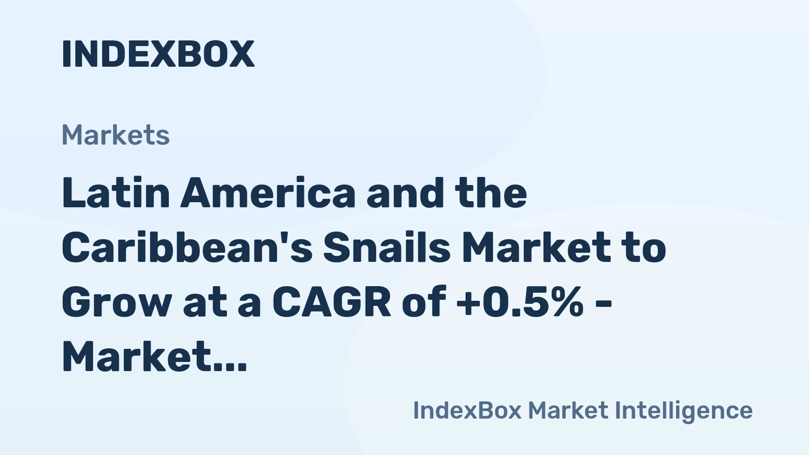 Latin America and the Caribbean's Snails Market to Grow at a CAGR of +0.5% - Market Volume to Reach 524 Tons by 2035