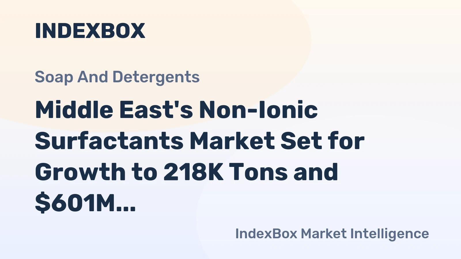 Middle East's Non-Ionic Surfactants Market Set for Growth to 218K Tons and $601M