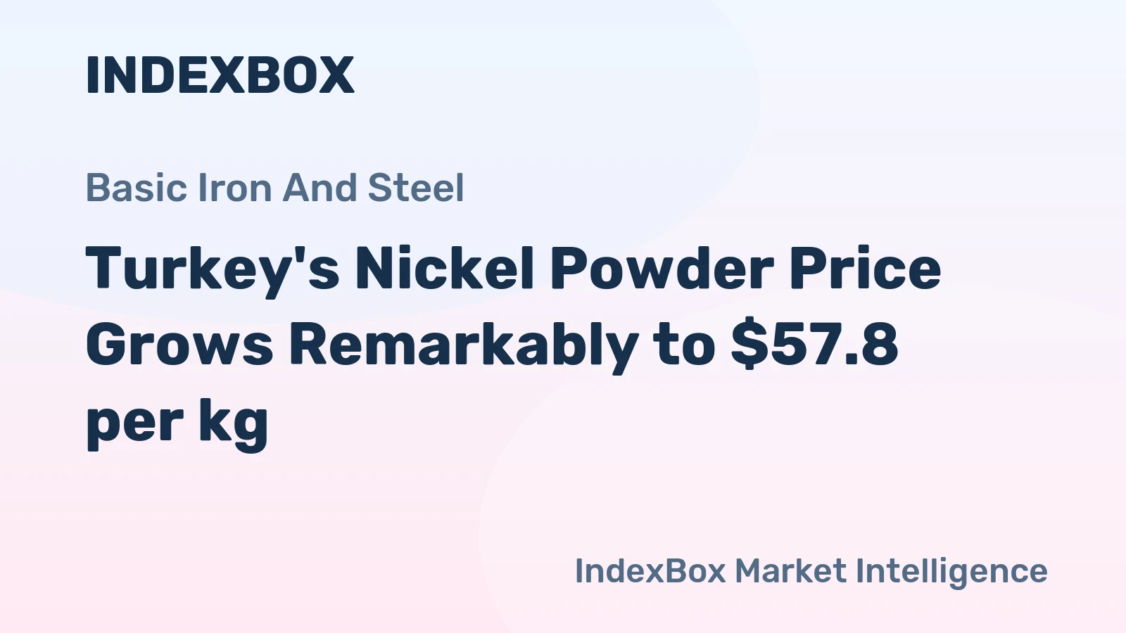 Turkey's Nickel Powder Price Grows Remarkably to $57.8 per kg